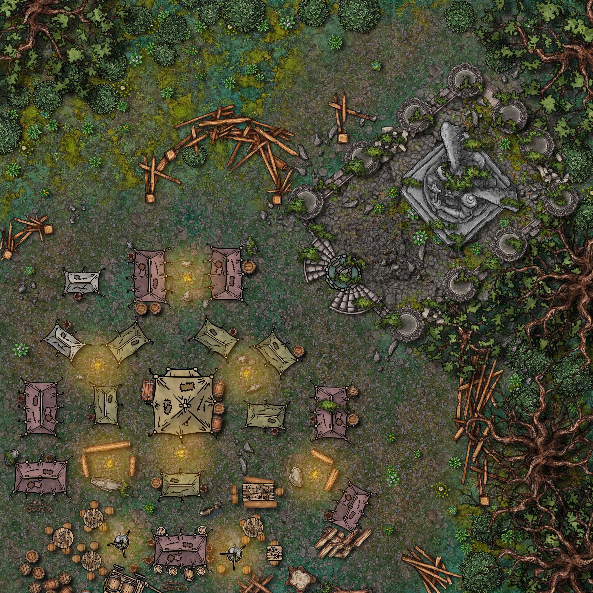 Swamp camp #2 | Inkarnate - Create Fantasy Maps Online