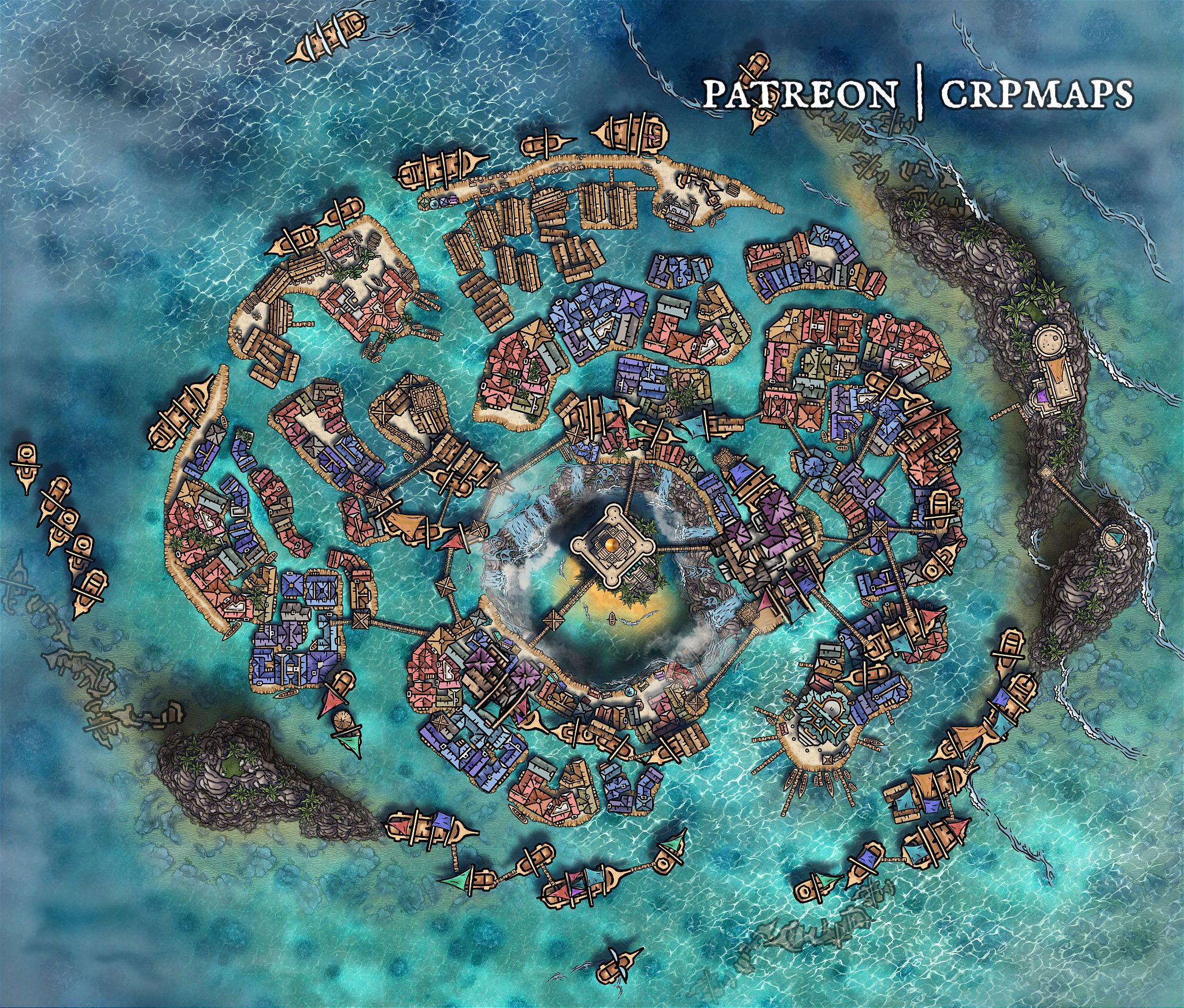 Floating Pirate City | Inkarnate - Create Fantasy Maps Online