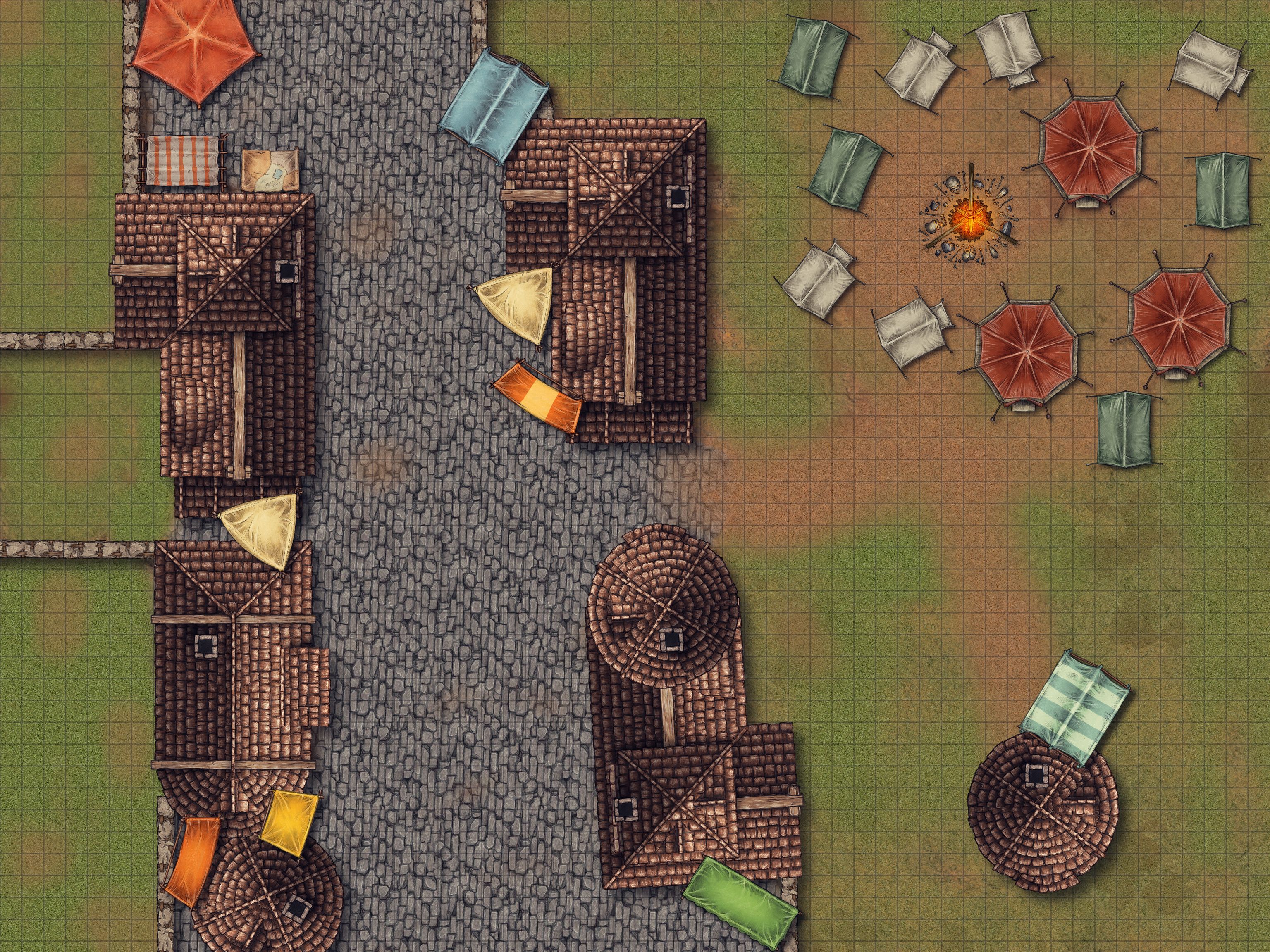 Village Encounter with refugee camp | Inkarnate - Create Fantasy Maps ...