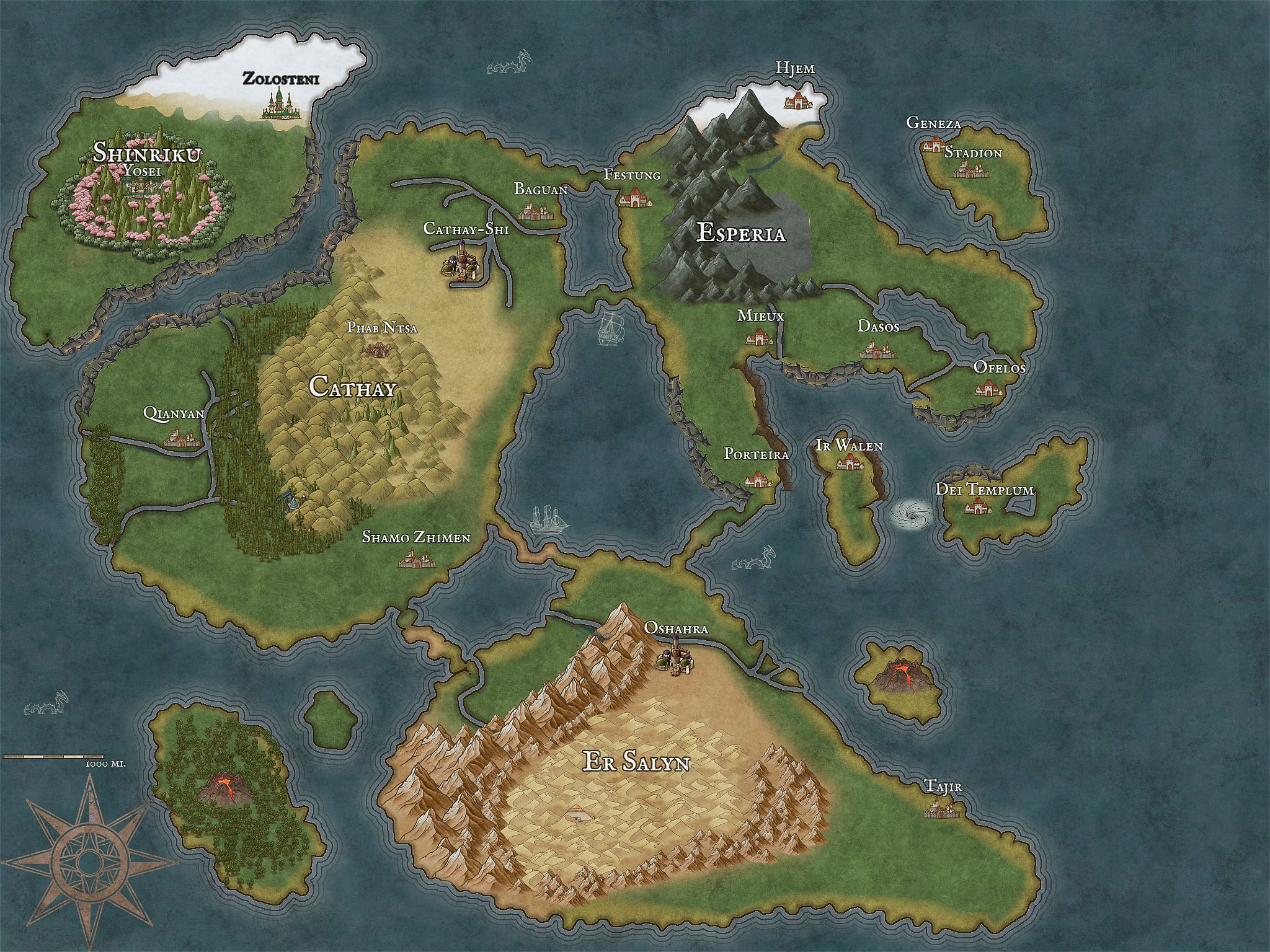 Er'Satz Geographic | Inkarnate - Create Fantasy Maps Online