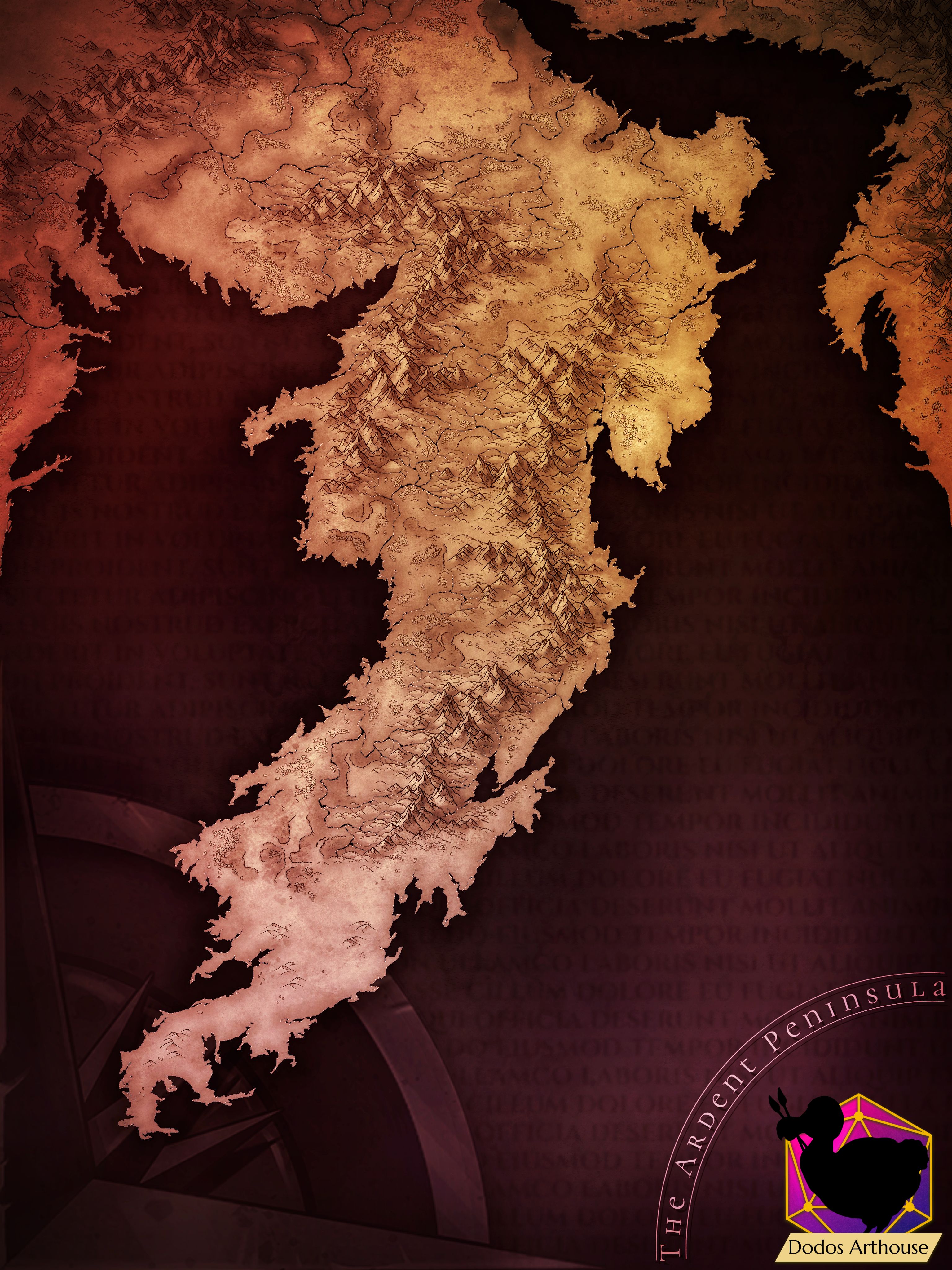 The Ardent Peninsula - Dark Fantasy Worldmap - Colour | Inkarnate ...