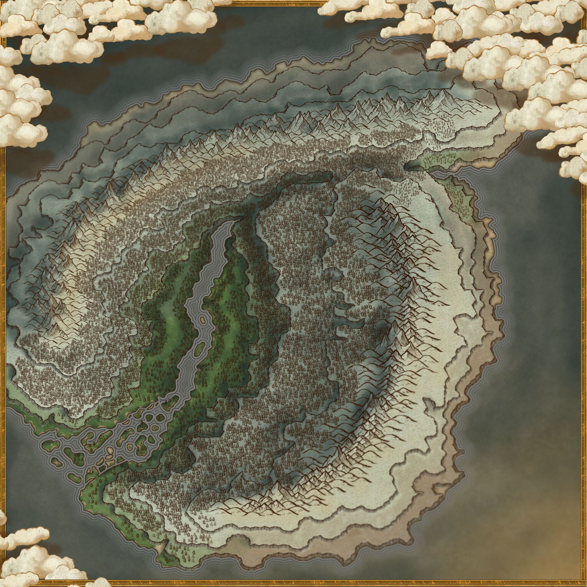 frozen dawn island | Inkarnate - Create Fantasy Maps Online