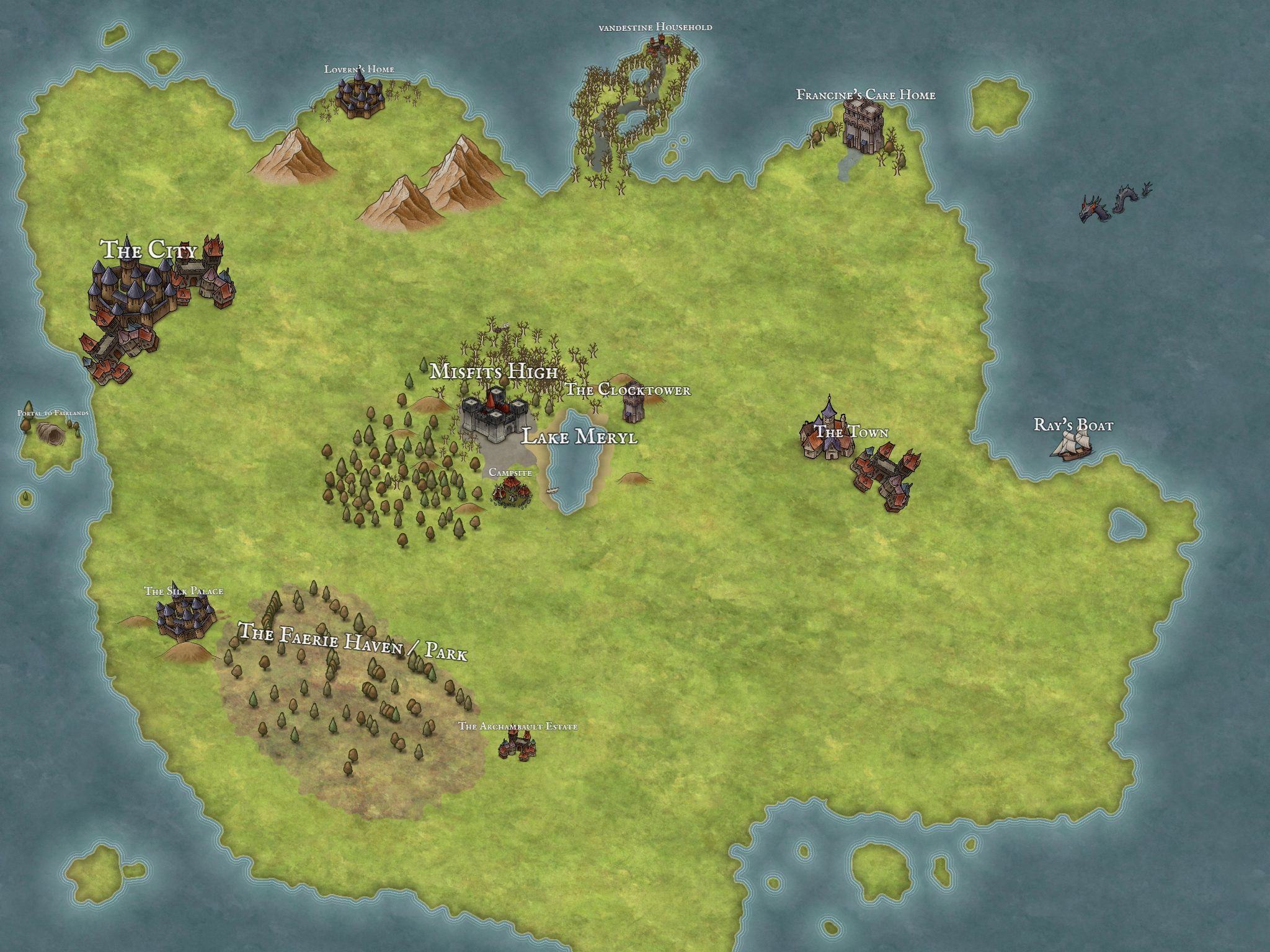 Misfits High v.1 (copy) | Inkarnate - Create Fantasy Maps Online