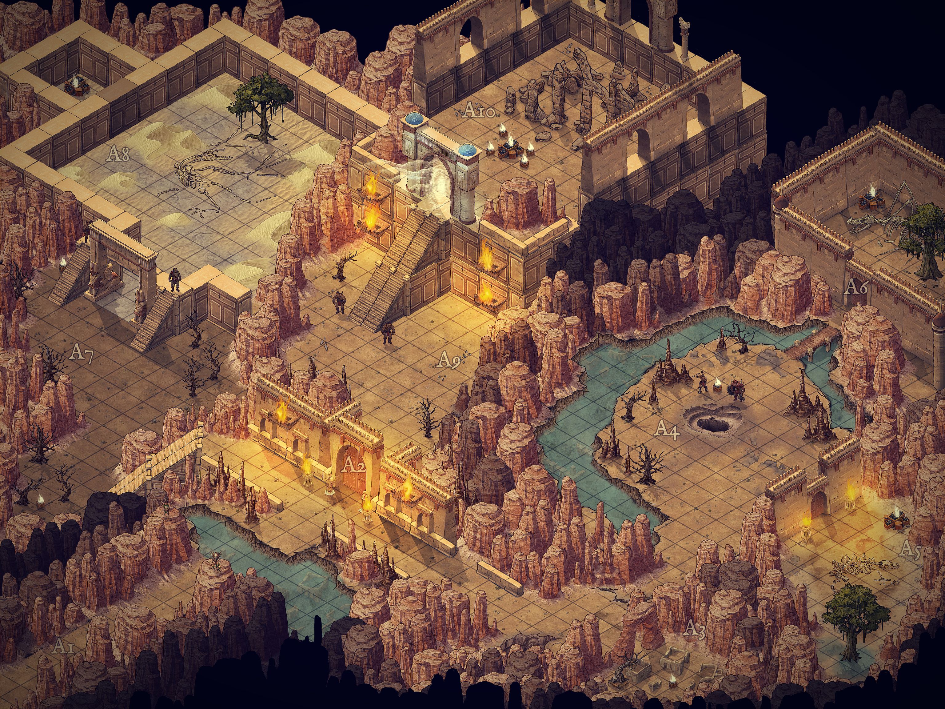 3D Desert Dungeon temple | Inkarnate - Create Fantasy Maps Online