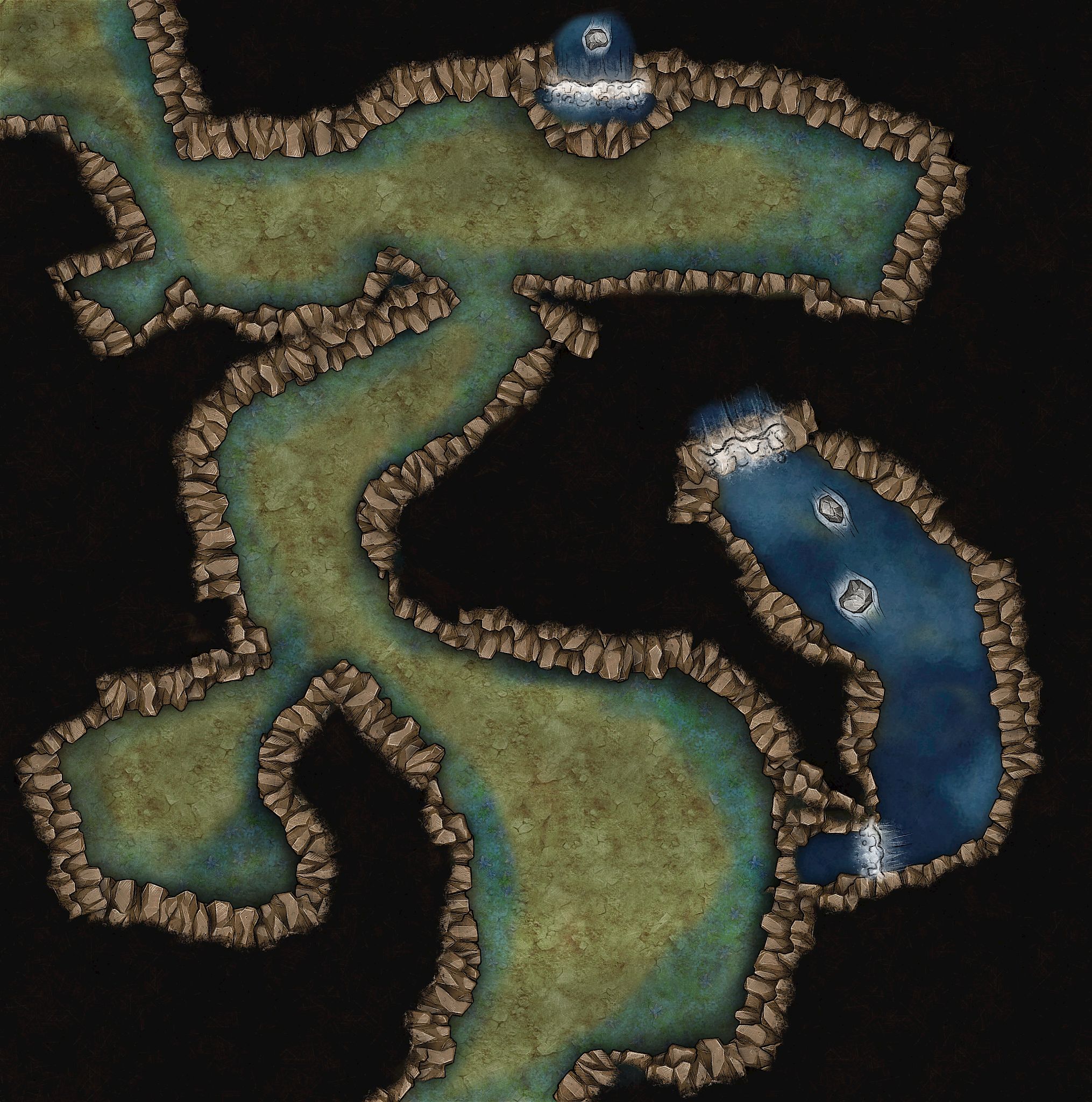 Cavern leading to sea cave | Inkarnate - Create Fantasy Maps Online