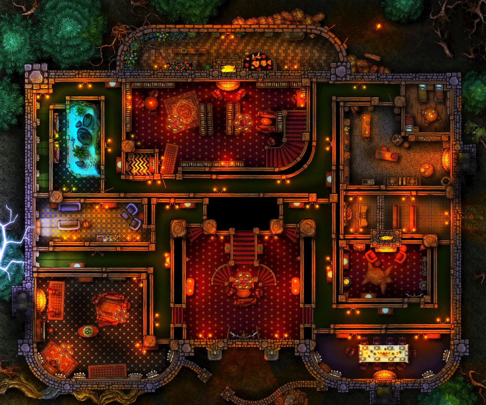 Mansion Pt.1 (Ground Floor) | Inkarnate - Create Fantasy Maps Online