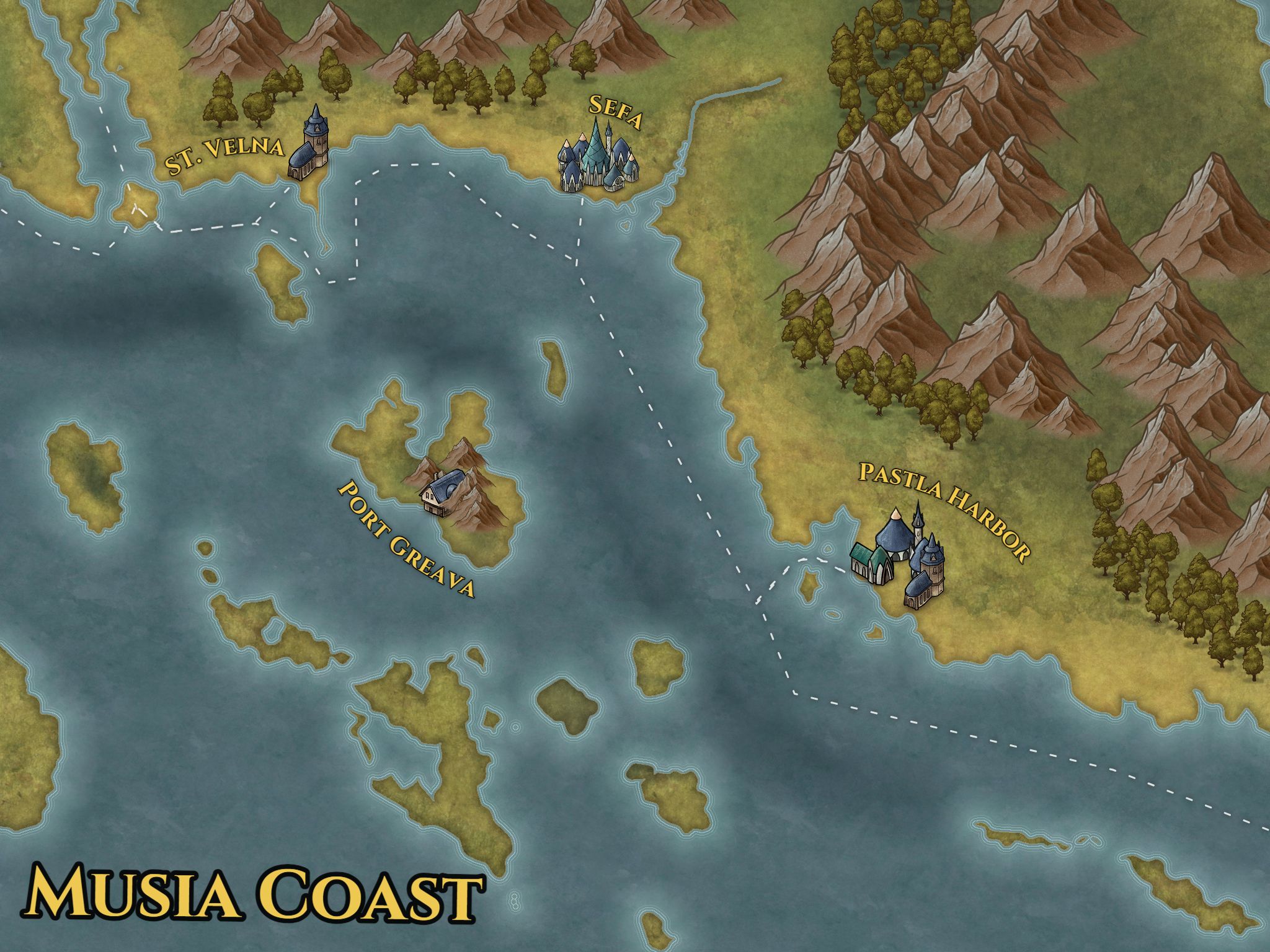 Muscia Coast | Inkarnate - Create Fantasy Maps Online