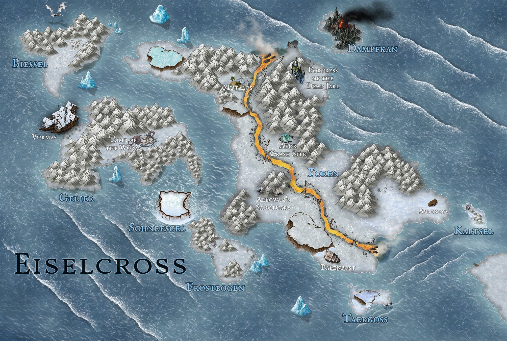 Eiselcross - DM Version | Inkarnate - Create Fantasy Maps Online