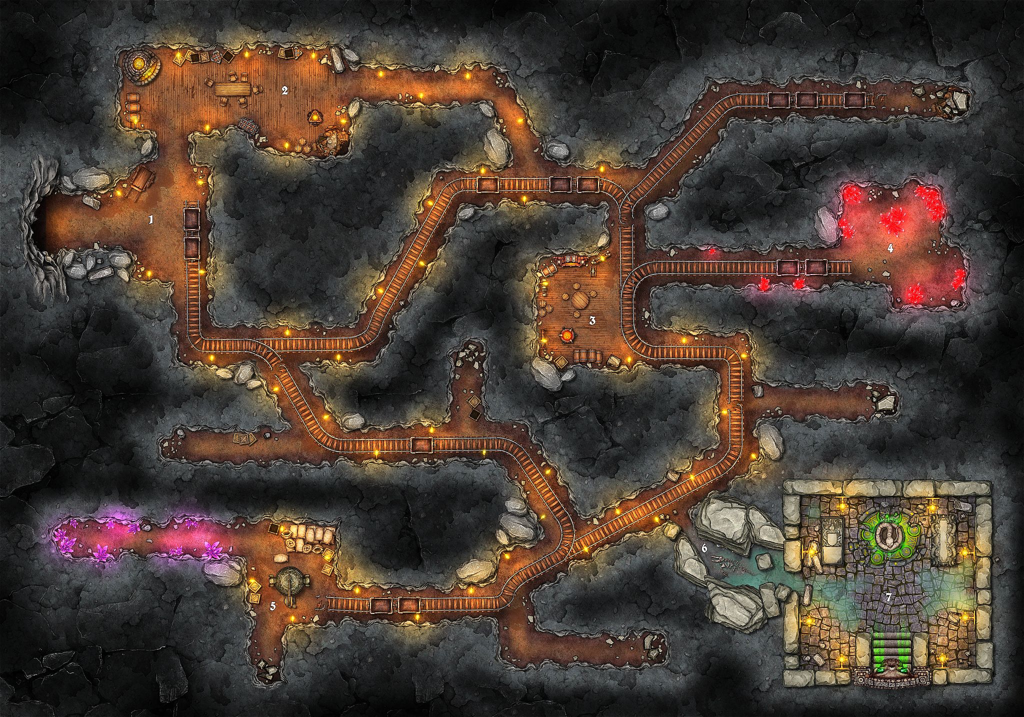 Dungeon Demstein Mines | Inkarnate - Create Fantasy Maps Online
