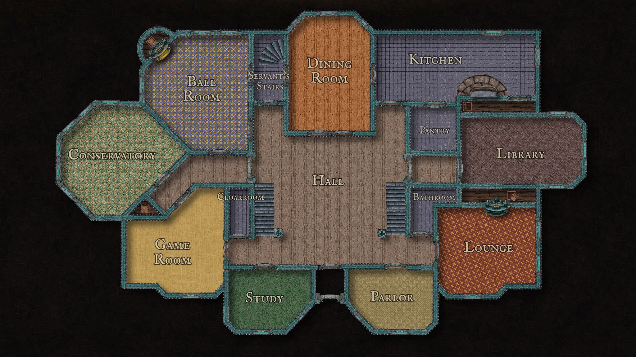 Murder Mystery Mansion | Inkarnate - Create Fantasy Maps Online