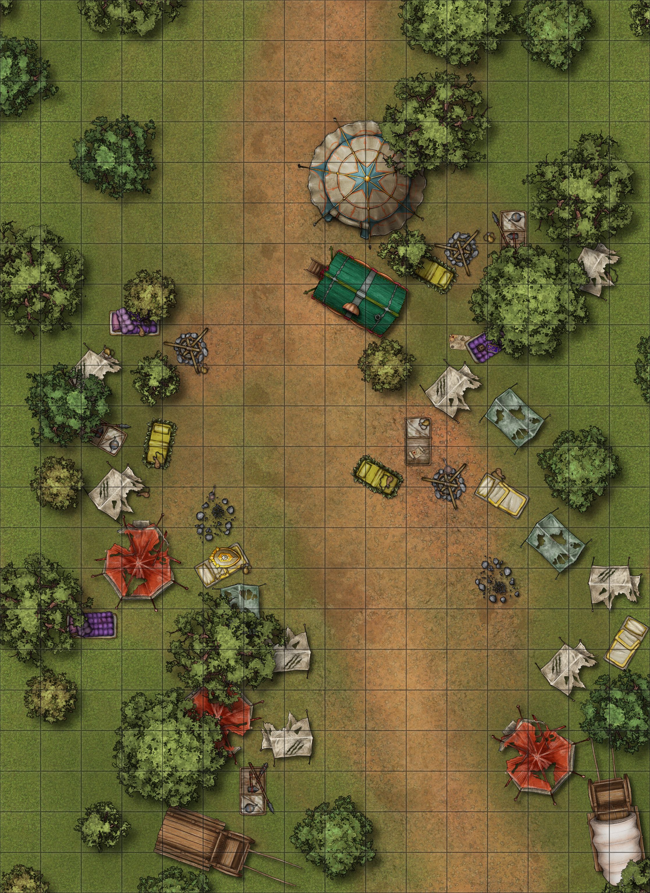 Large Camp attacked | Inkarnate - Create Fantasy Maps Online