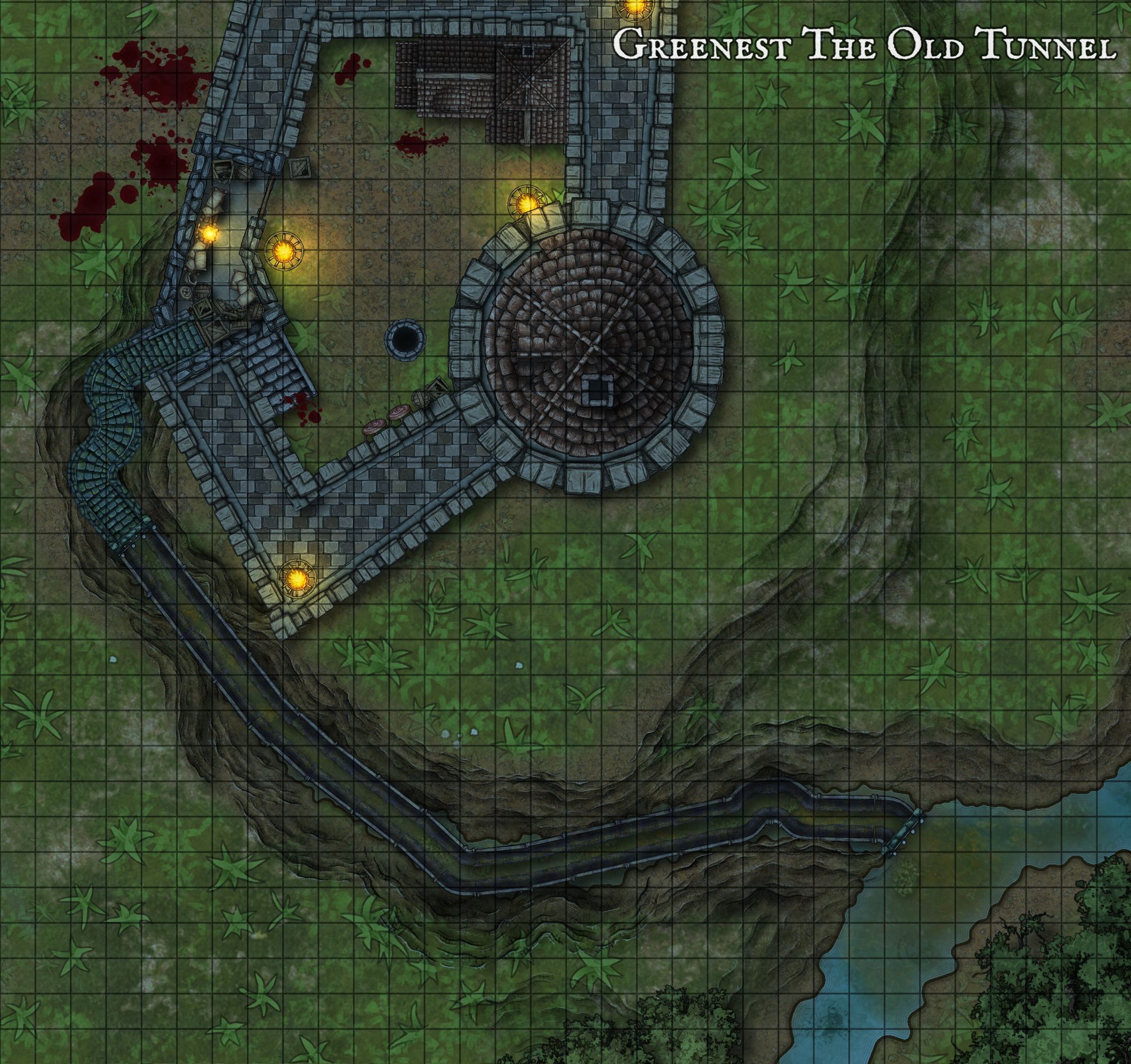 Greenest- Old Tunnel Battle Map | Inkarnate - Create Fantasy Maps Online
