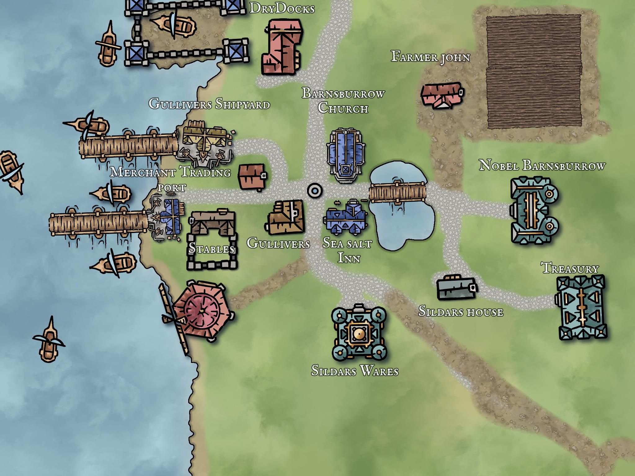 Barnsburrow Port | Inkarnate - Create Fantasy Maps Online