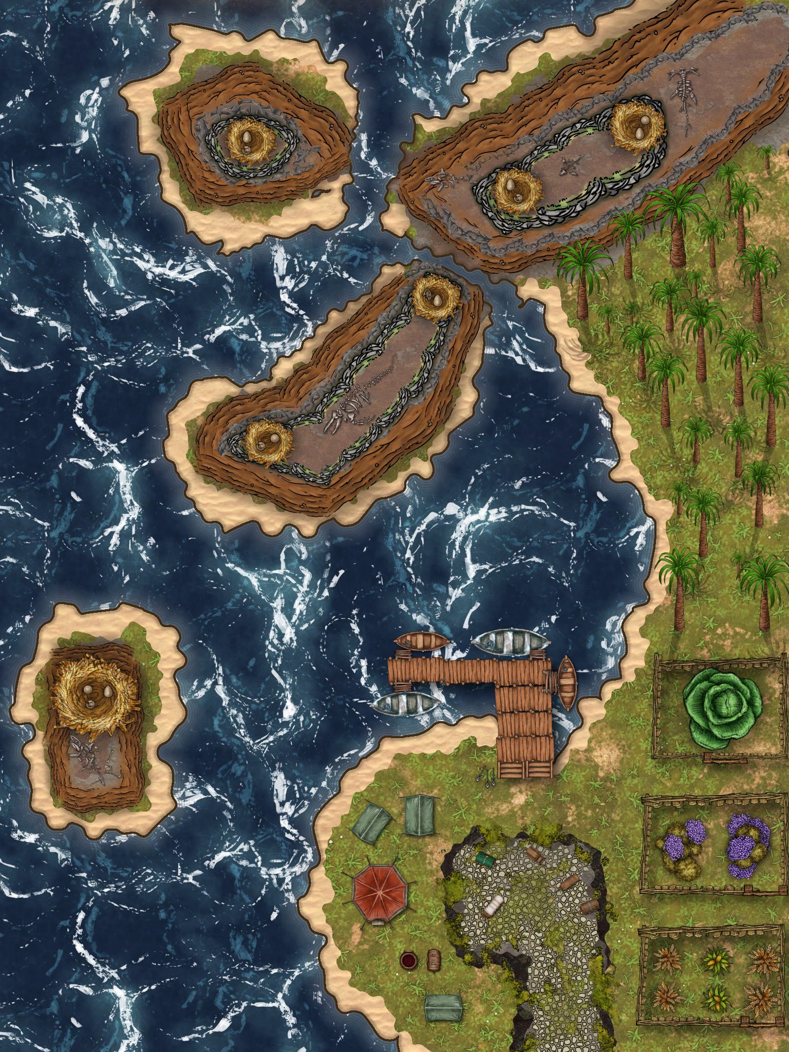 Seaside Griffon Aviary and Fishing Village v2.0 | Inkarnate - Create ...