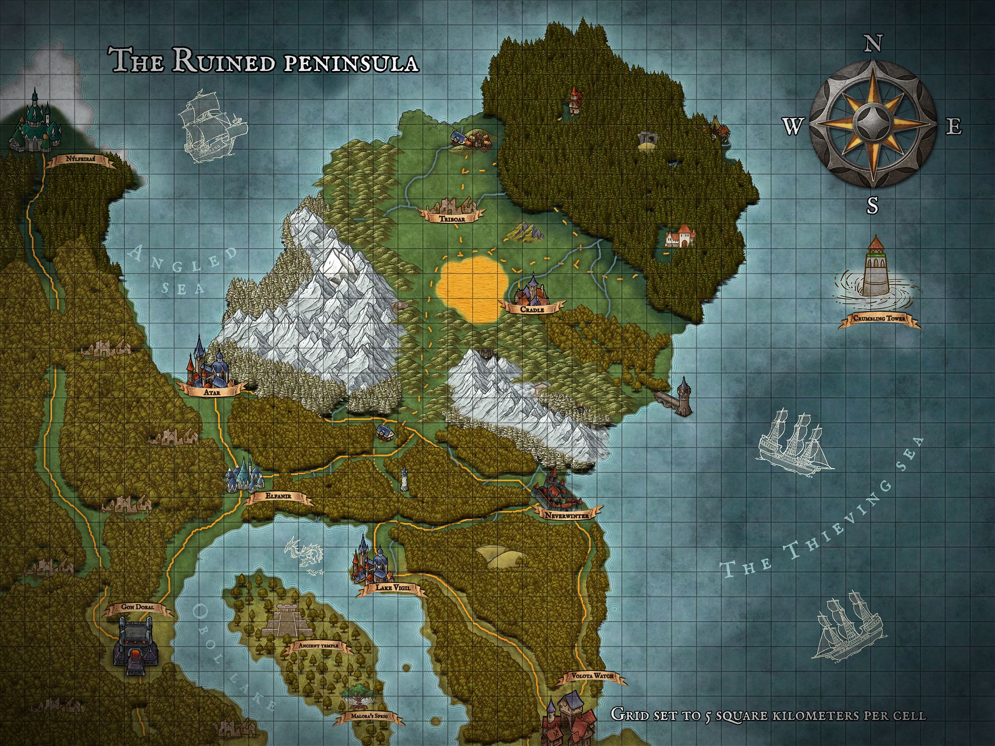 Ruined peninsula | Inkarnate - Create Fantasy Maps Online