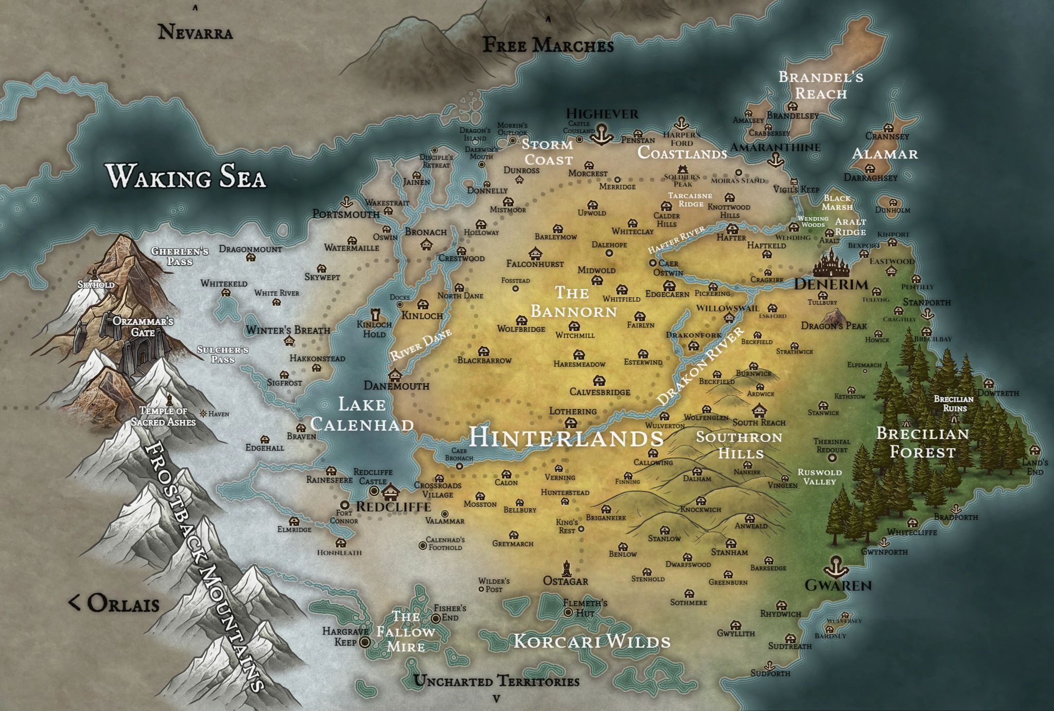 Ferelden - World Map | Inkarnate - Create Fantasy Maps Online