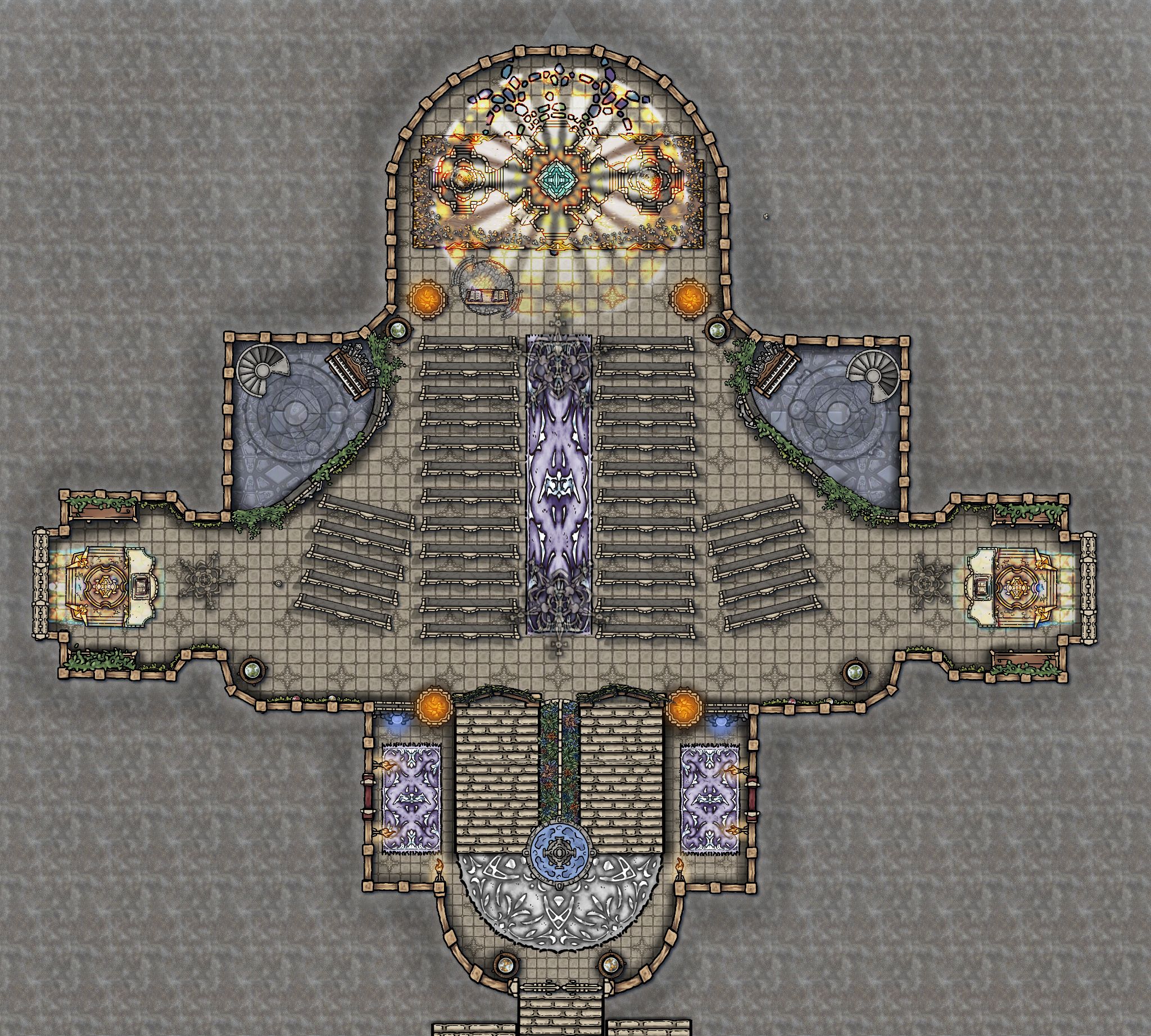 Sain-Niamh's Cathedral - interior | Inkarnate - Create Fantasy Maps Online