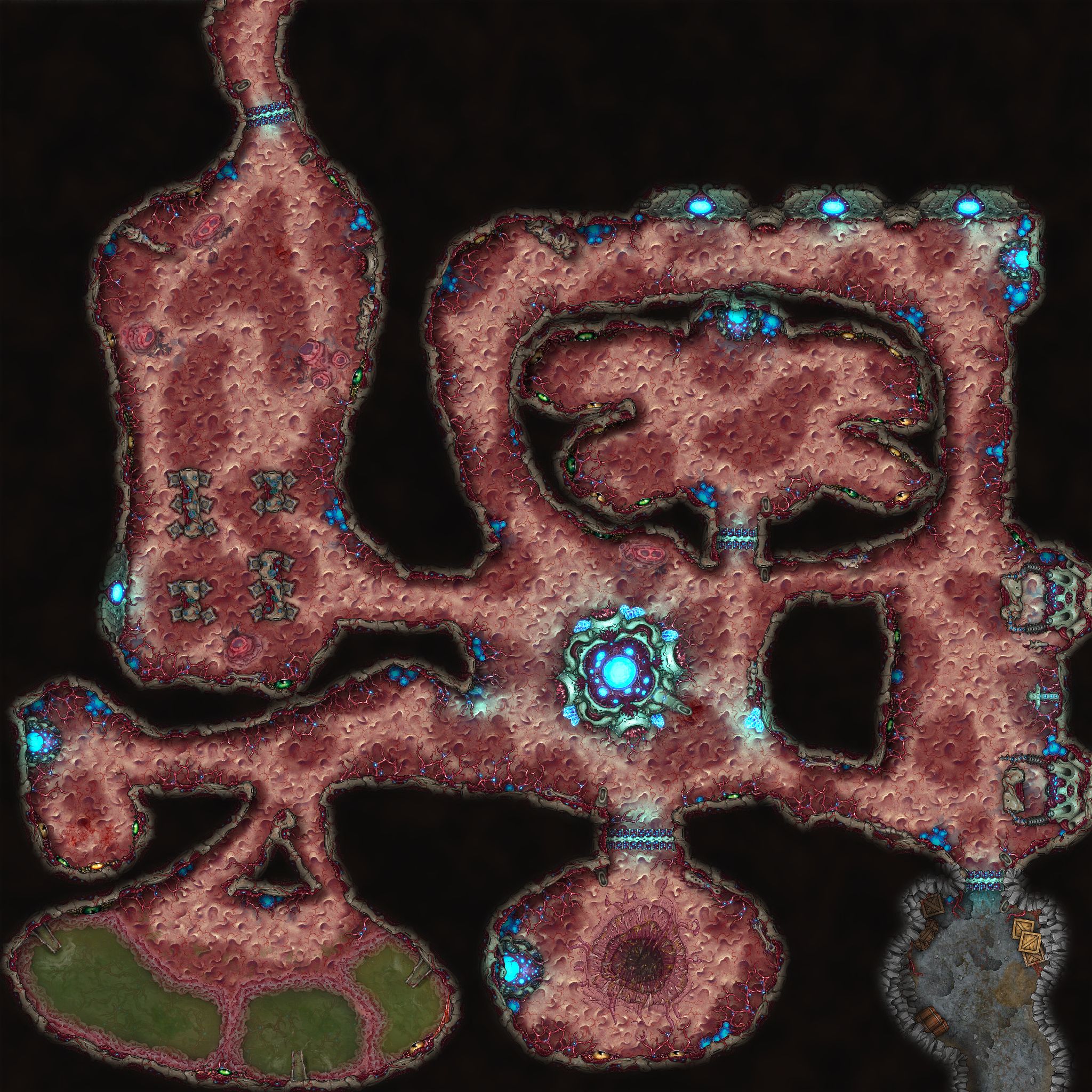 Alien Hive 40 x 40 | Inkarnate - Create Fantasy Maps Online