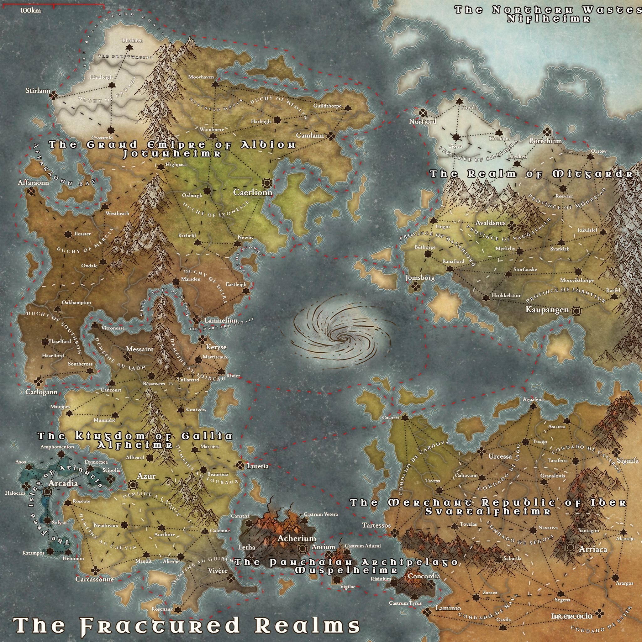 Fractured Realms Continent Map | Inkarnate - Create Fantasy Maps Online