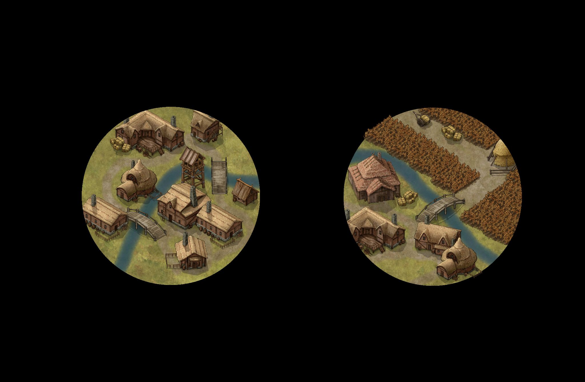 Binoculars - River Village | Inkarnate - Create Fantasy Maps Online