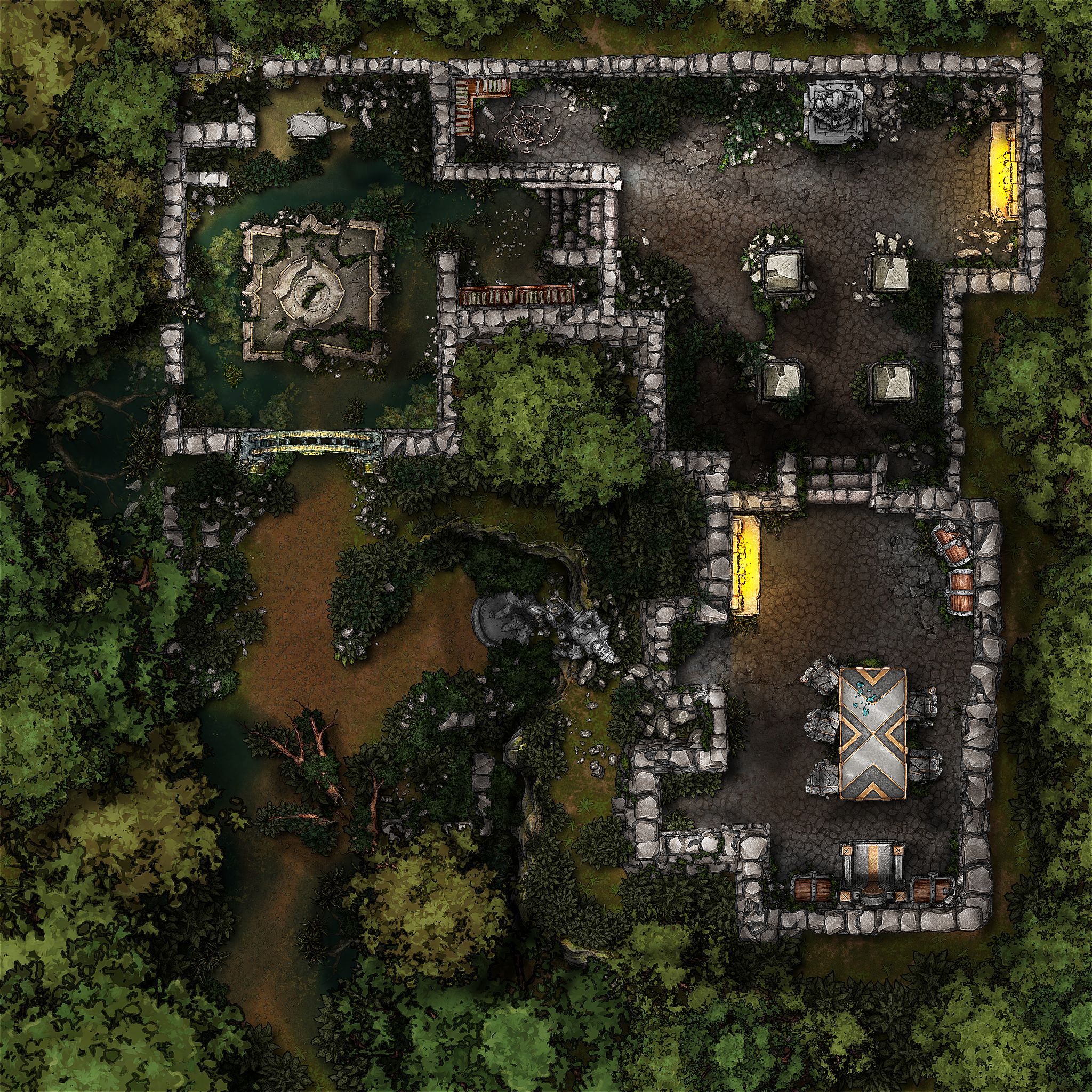 Swamp Forest Outpost | Inkarnate - Create Fantasy Maps Online
