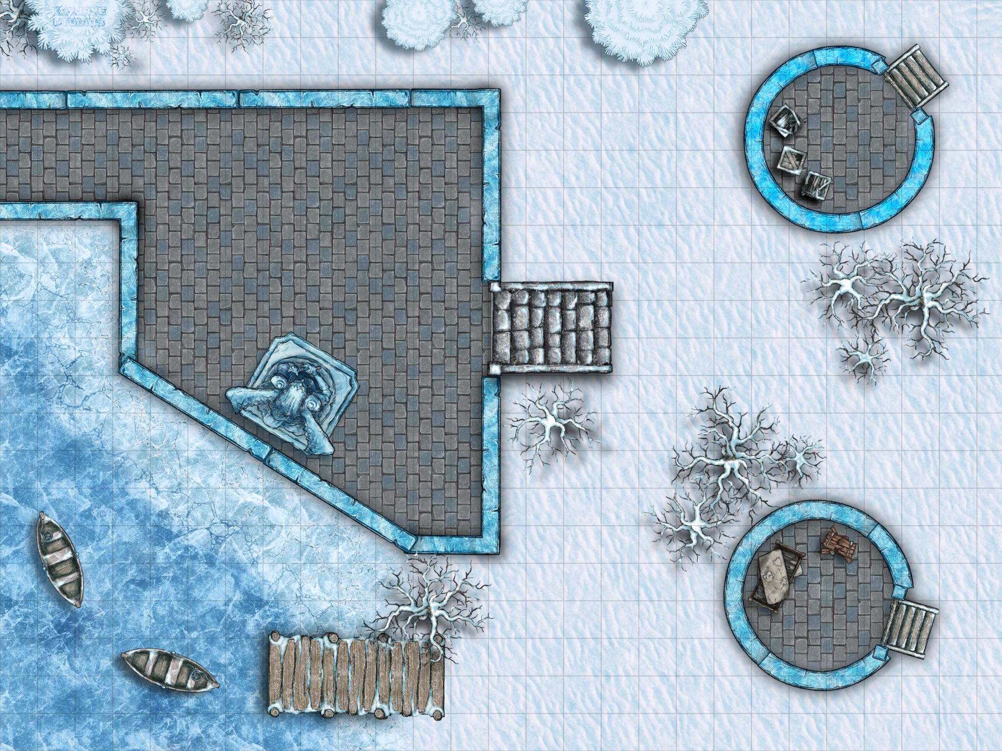 Arctic Military Checkpoint (Grid) | Inkarnate - Create Fantasy Maps Online