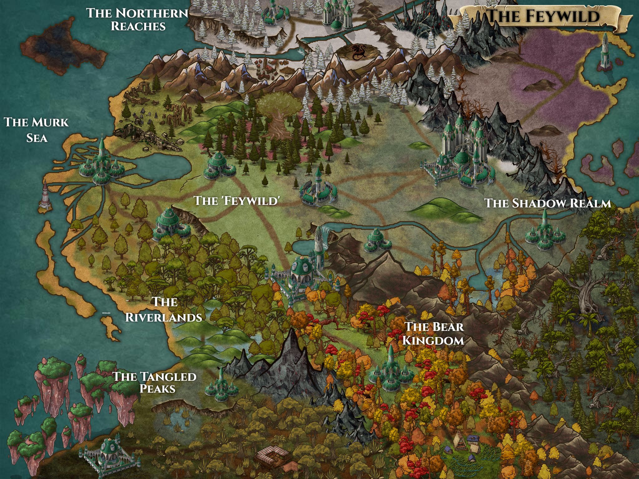 The Feywild (unlabelled) | Inkarnate - Create Fantasy Maps Online