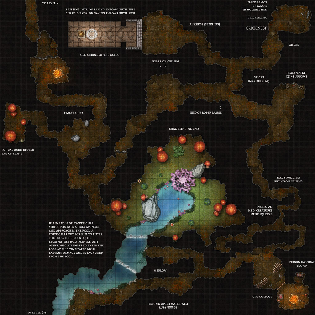 Dwarf Kingdom dungeon lvl 3-b: wellspring caverns | Inkarnate - Create ...