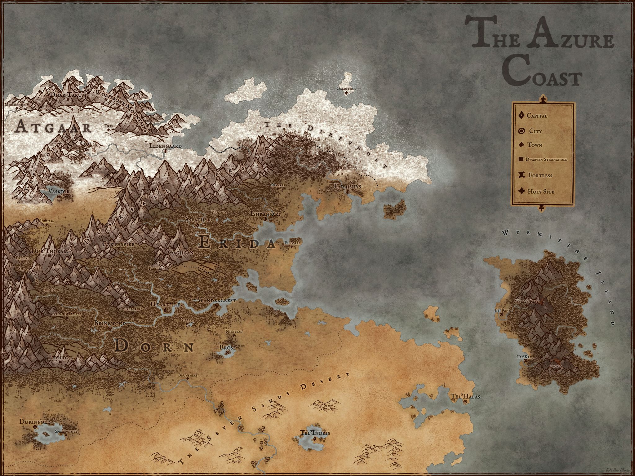 The Azure Coast | Inkarnate - Create Fantasy Maps Online