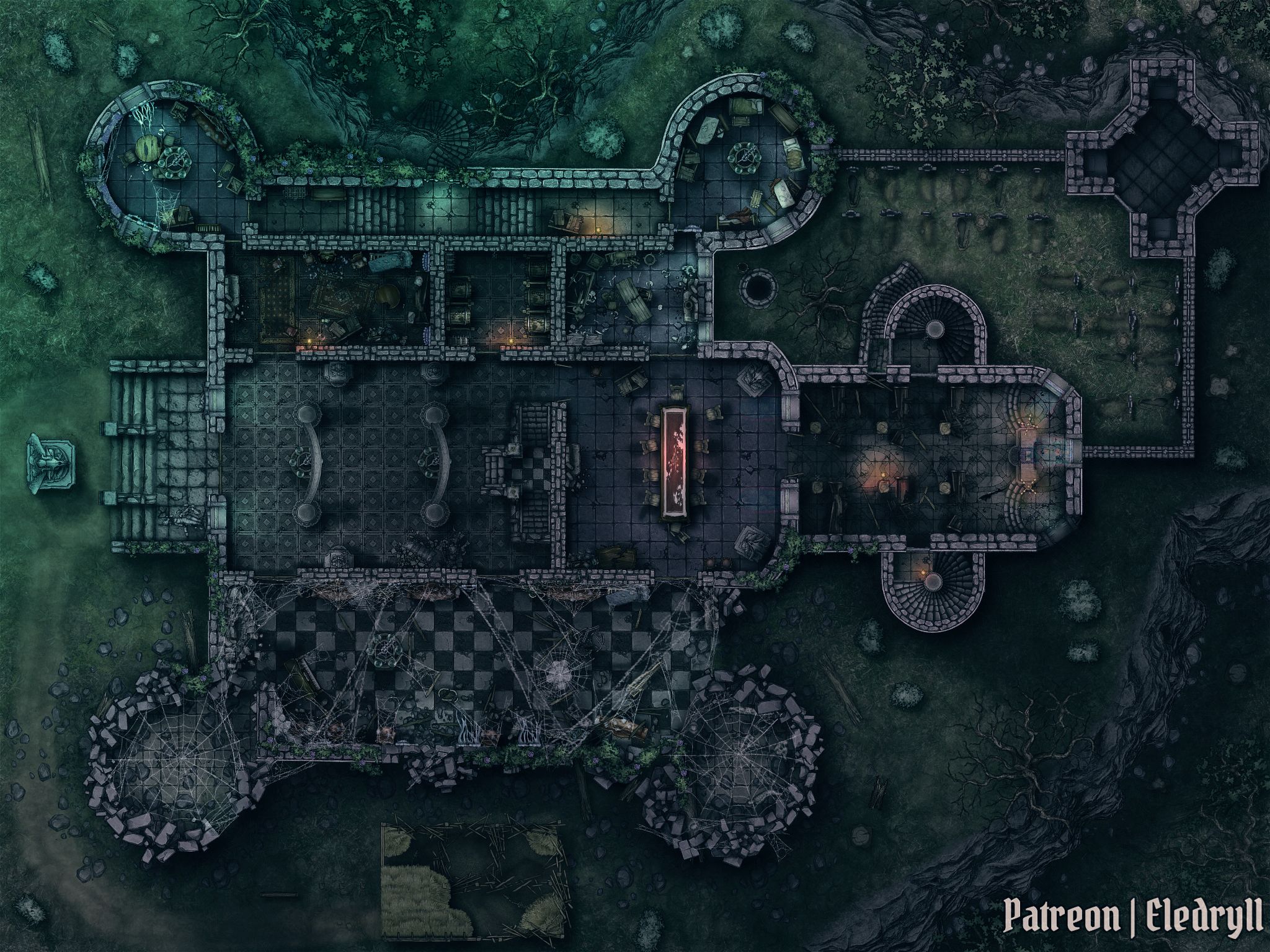 Argynvostholt - Ground Floor (night) | Inkarnate - Create Fantasy Maps ...