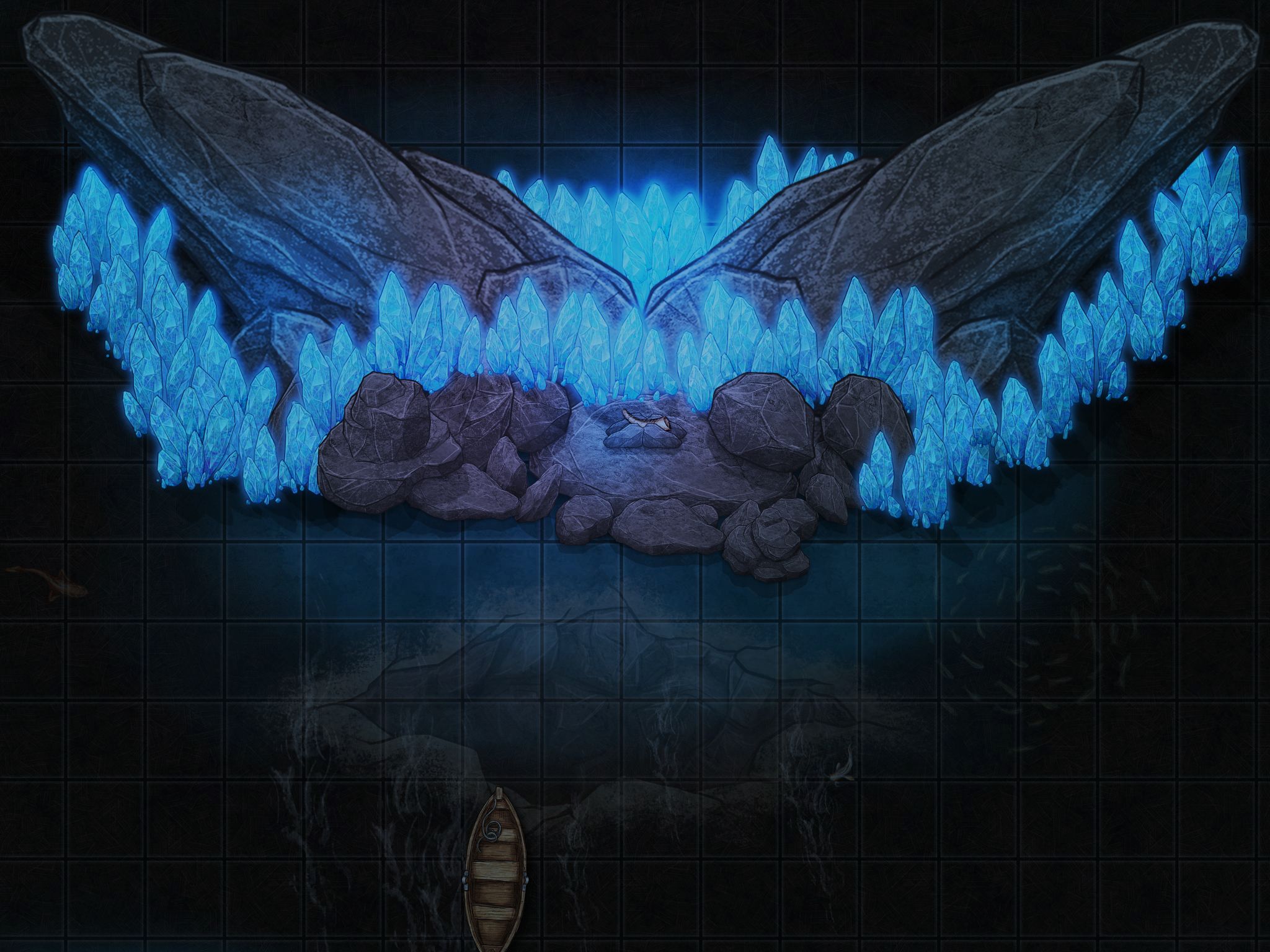 Underdark Lake Island | Inkarnate - Create Fantasy Maps Online