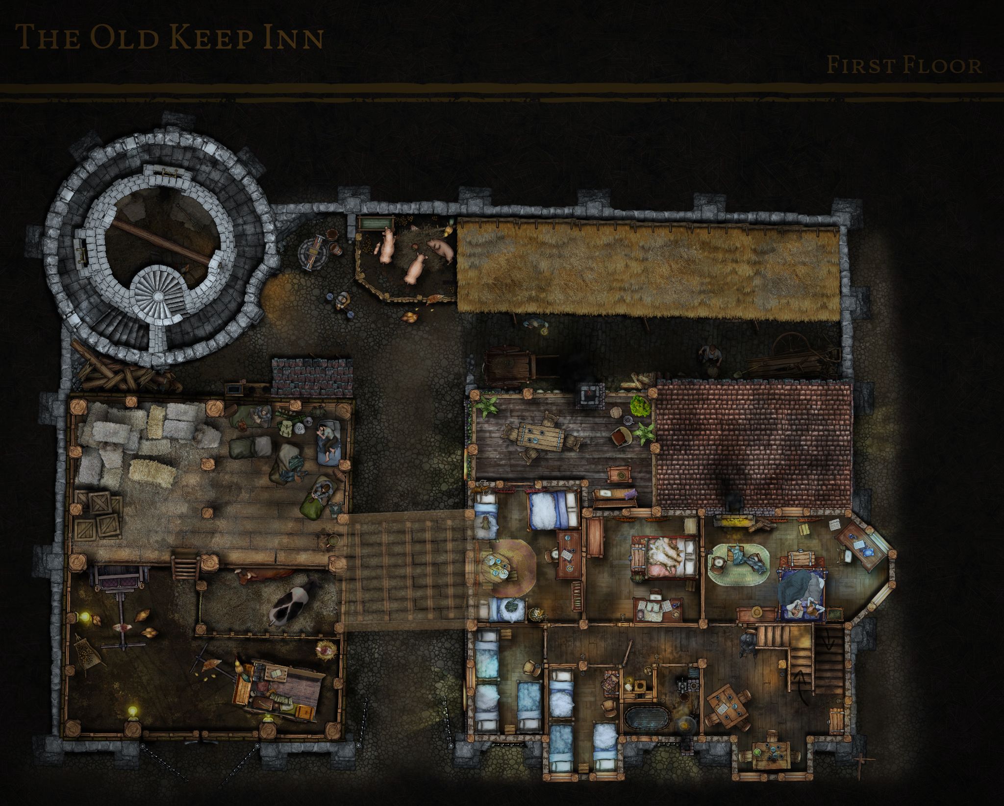 The Old Keep Inn 1st Floor | Inkarnate - Create Fantasy Maps Online