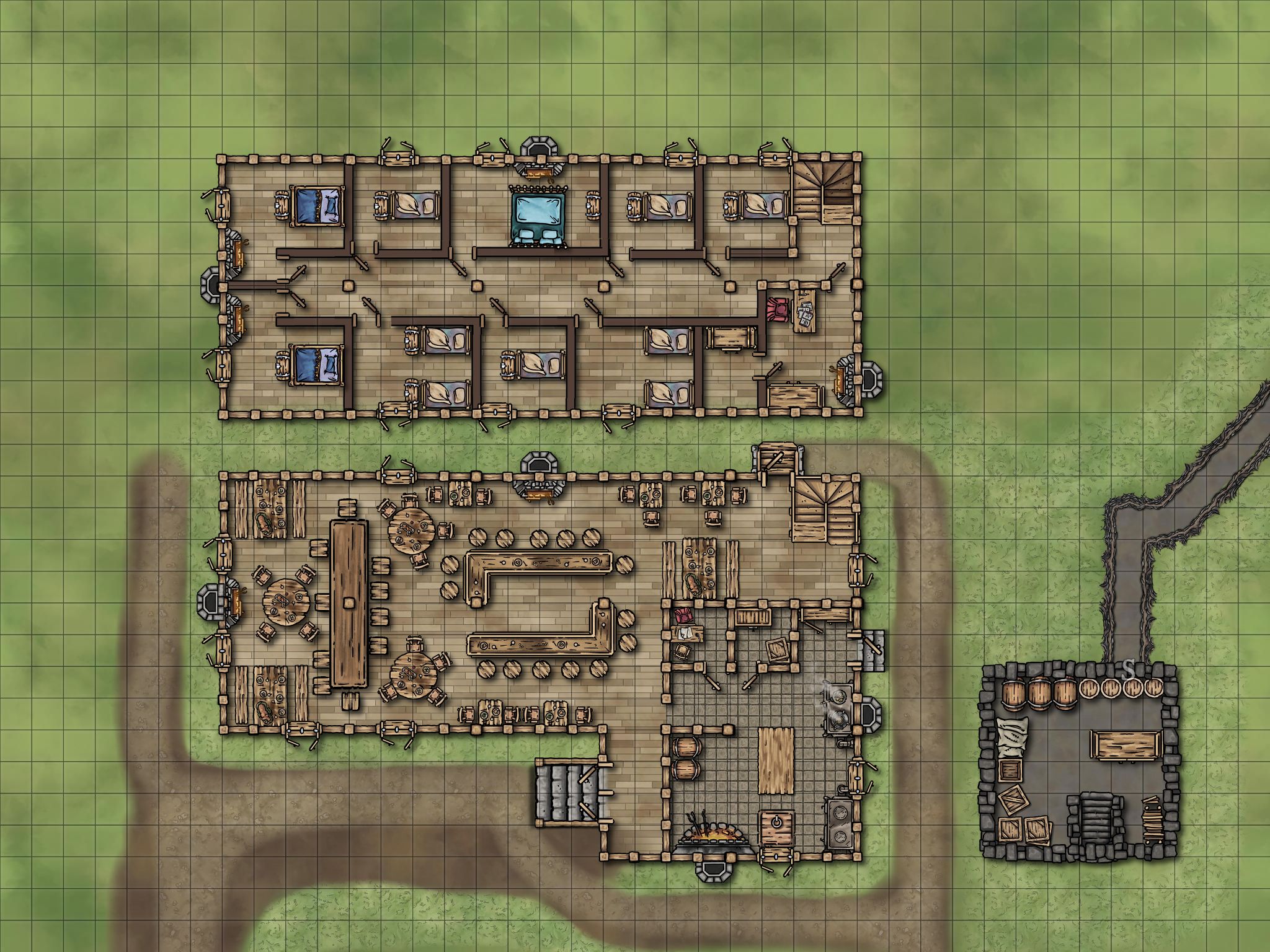 The Lucky Wyrm Inn and Tavern | Inkarnate - Create Fantasy Maps Online