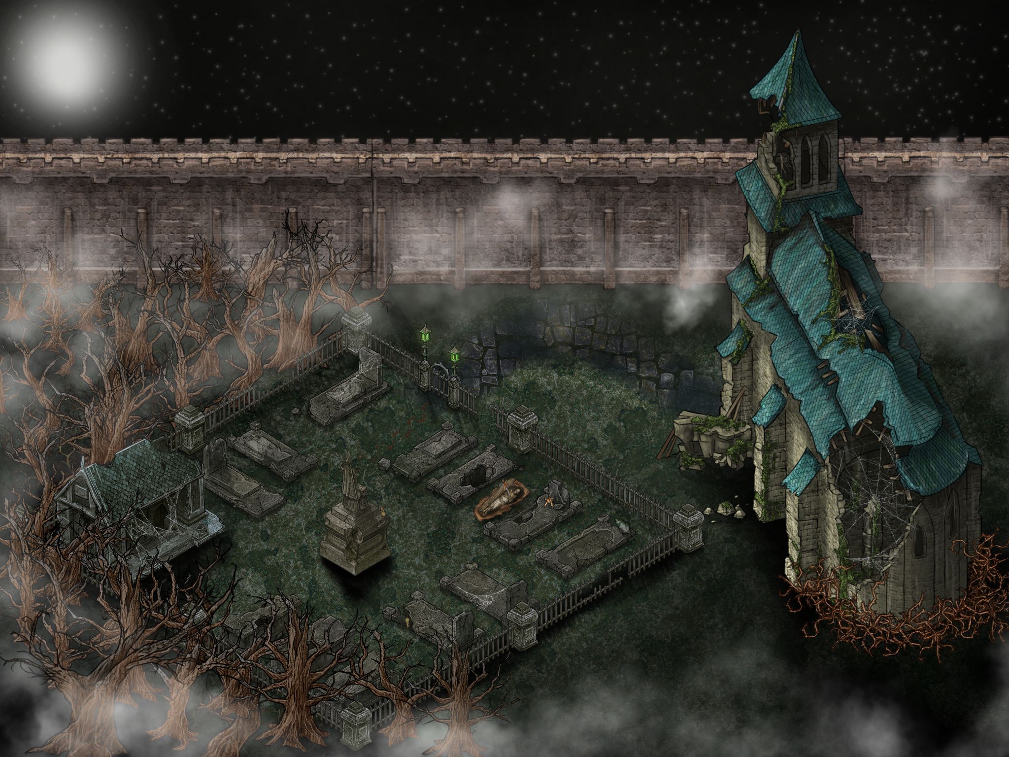 haunted graveyard | Inkarnate - Create Fantasy Maps Online