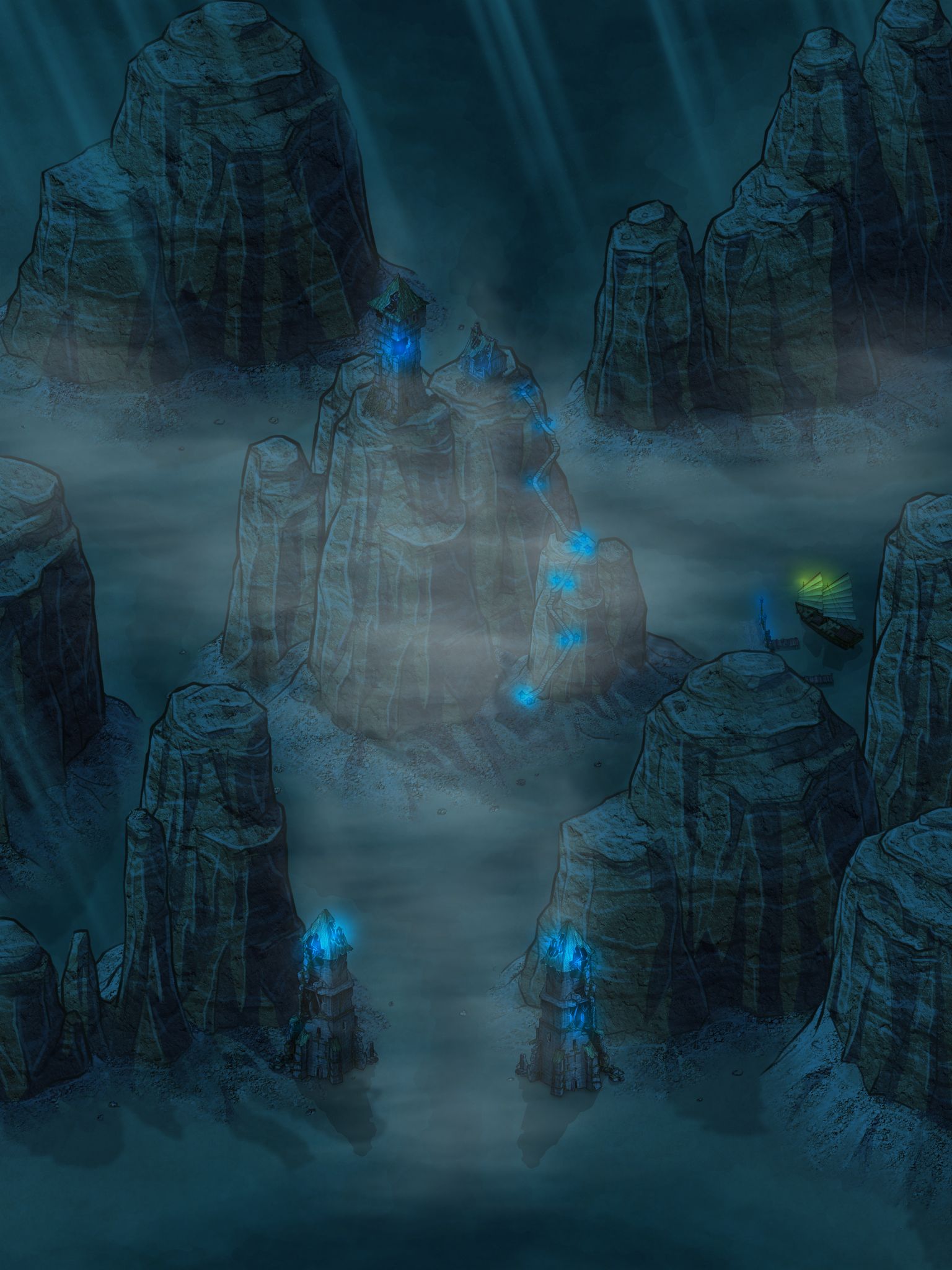 Abandoned towers - night | Inkarnate - Create Fantasy Maps Online