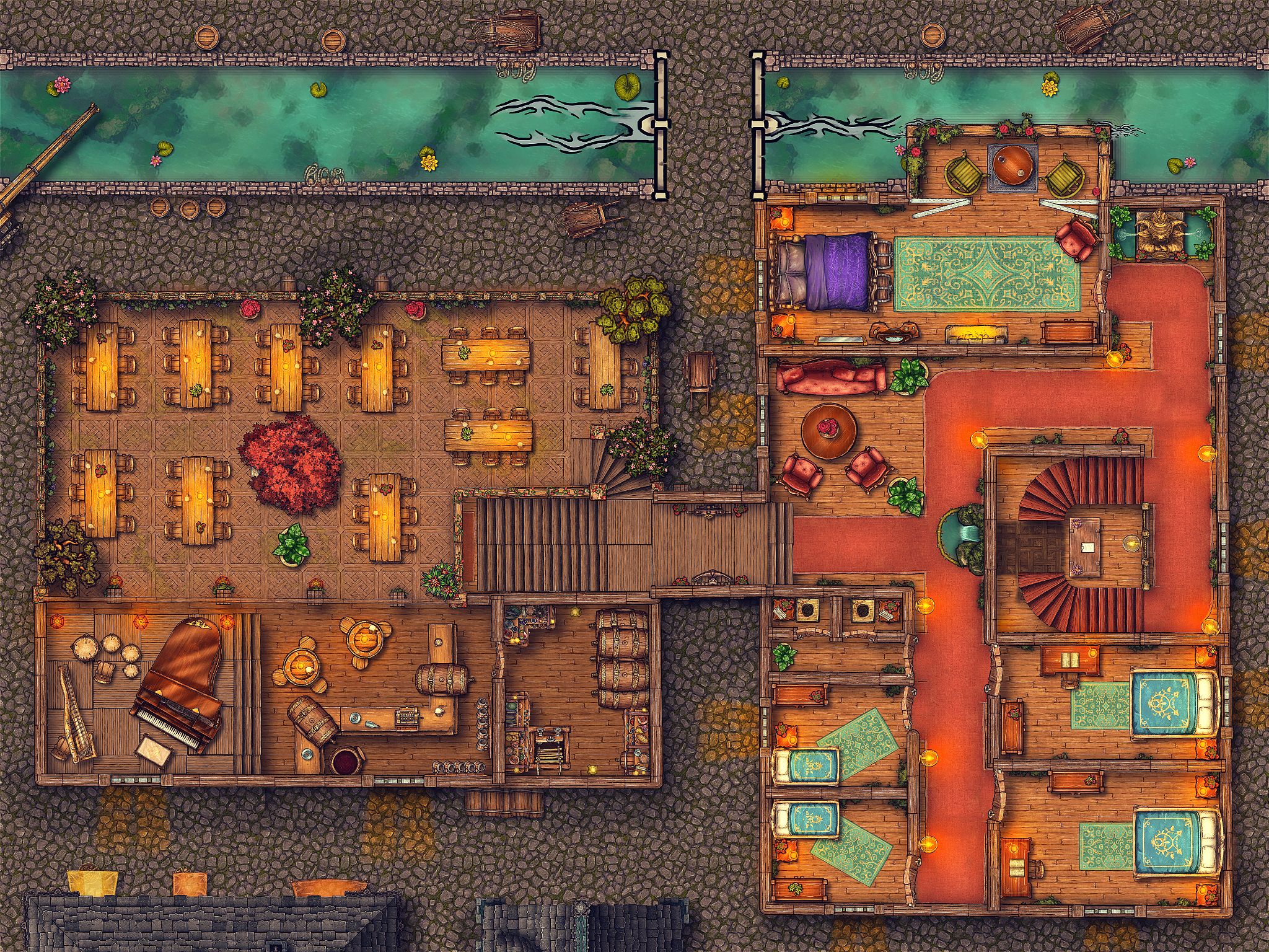 Schnellwasser Tavern and Hotel 1. Floor | Inkarnate - Create Fantasy ...