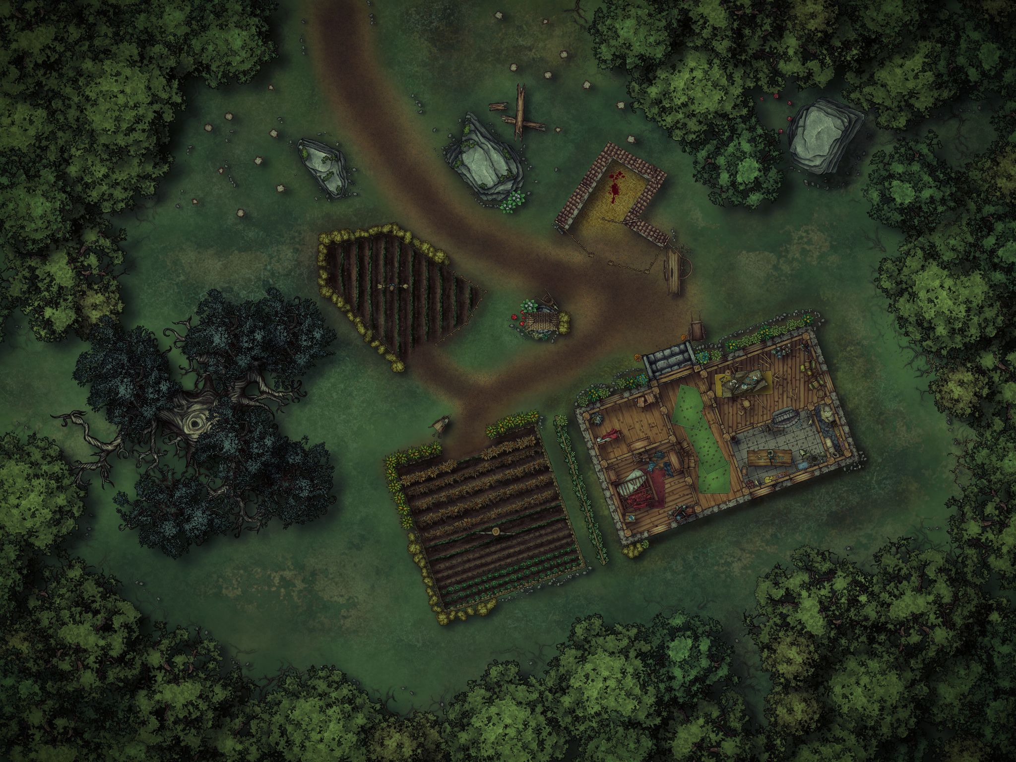 Wrecked Farmstead | Inkarnate - Create Fantasy Maps Online
