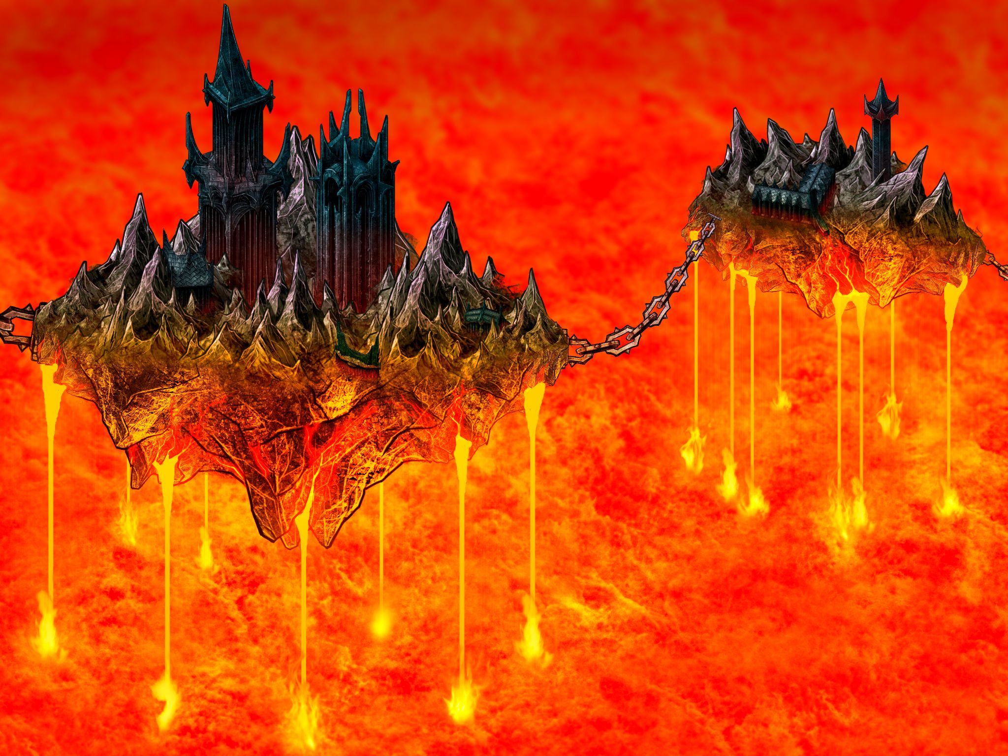 Floating Hell Islands | Inkarnate - Create Fantasy Maps Online