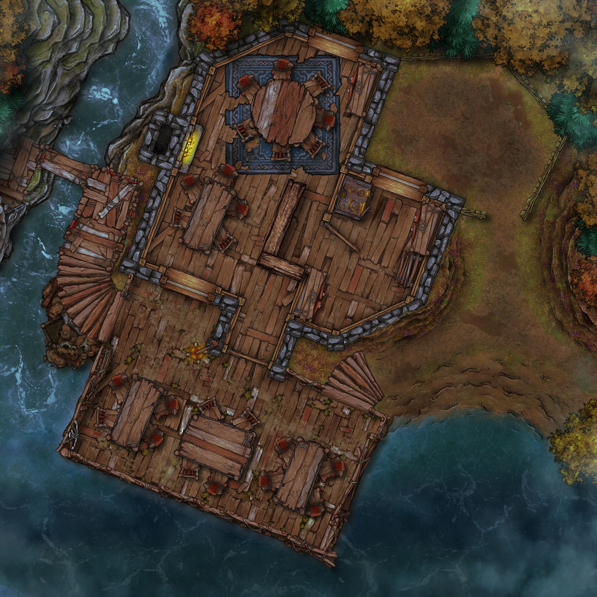 Riverside Pirate Tavern | Inkarnate - Create Fantasy Maps Online