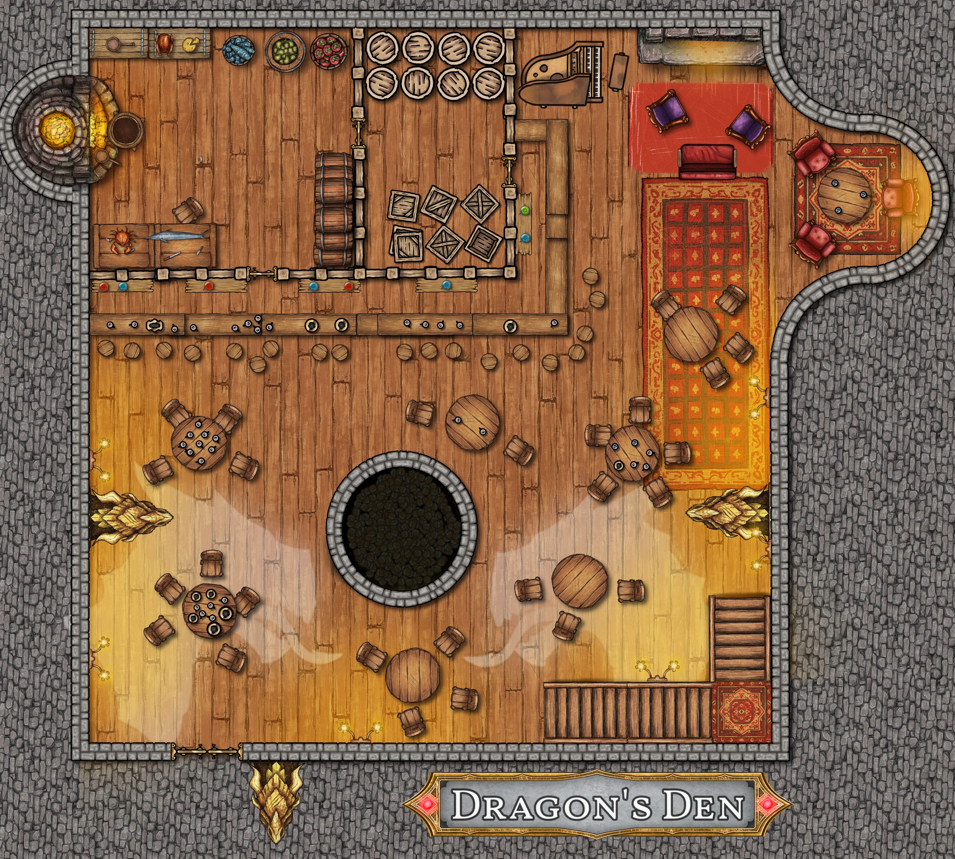 Dragon's Den Ground Final | Inkarnate - Create Fantasy Maps Online