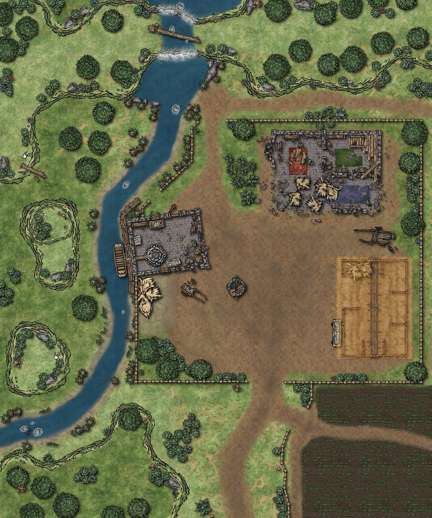 Dilapidated farmhouse | Inkarnate - Create Fantasy Maps Online