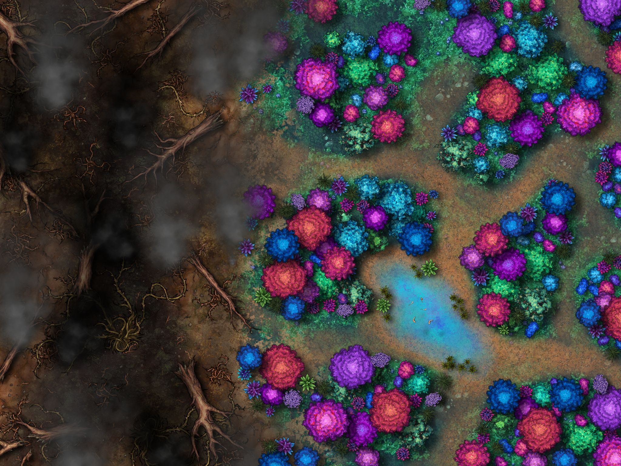 Fire In the Feywild | Inkarnate - Create Fantasy Maps Online