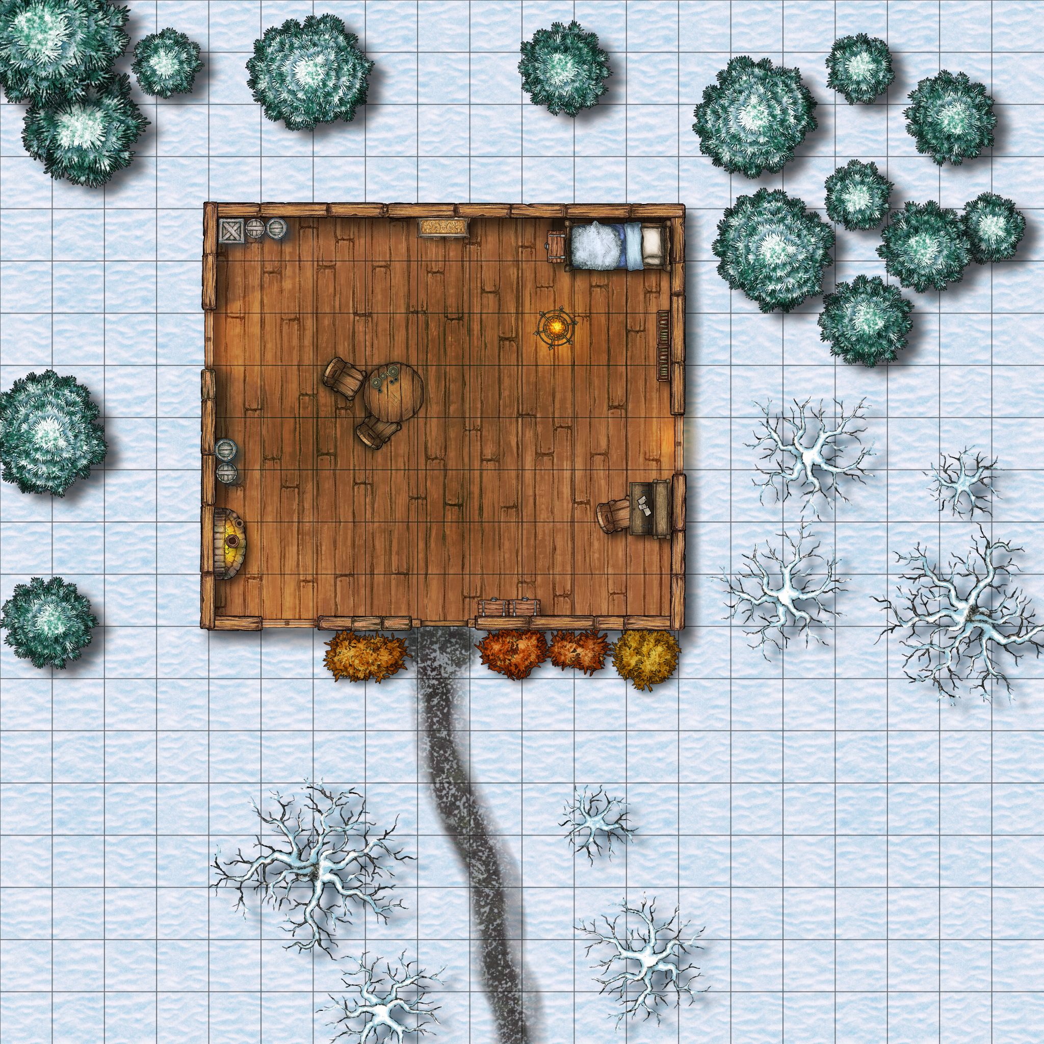 Small Snow Cabin[20x20] | Inkarnate - Create Fantasy Maps Online