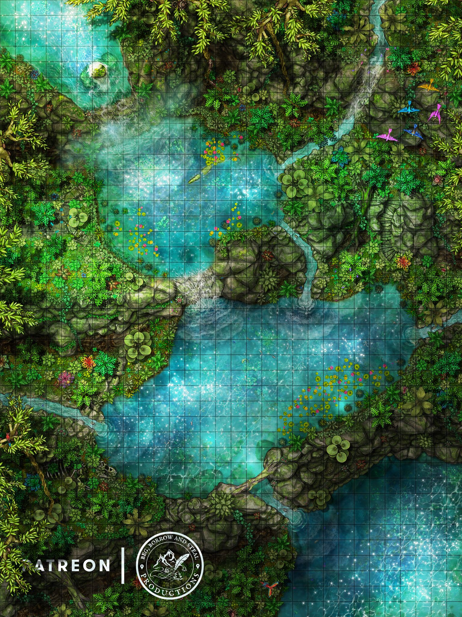 Terraced Lakes of Chult | Inkarnate - Create Fantasy Maps Online