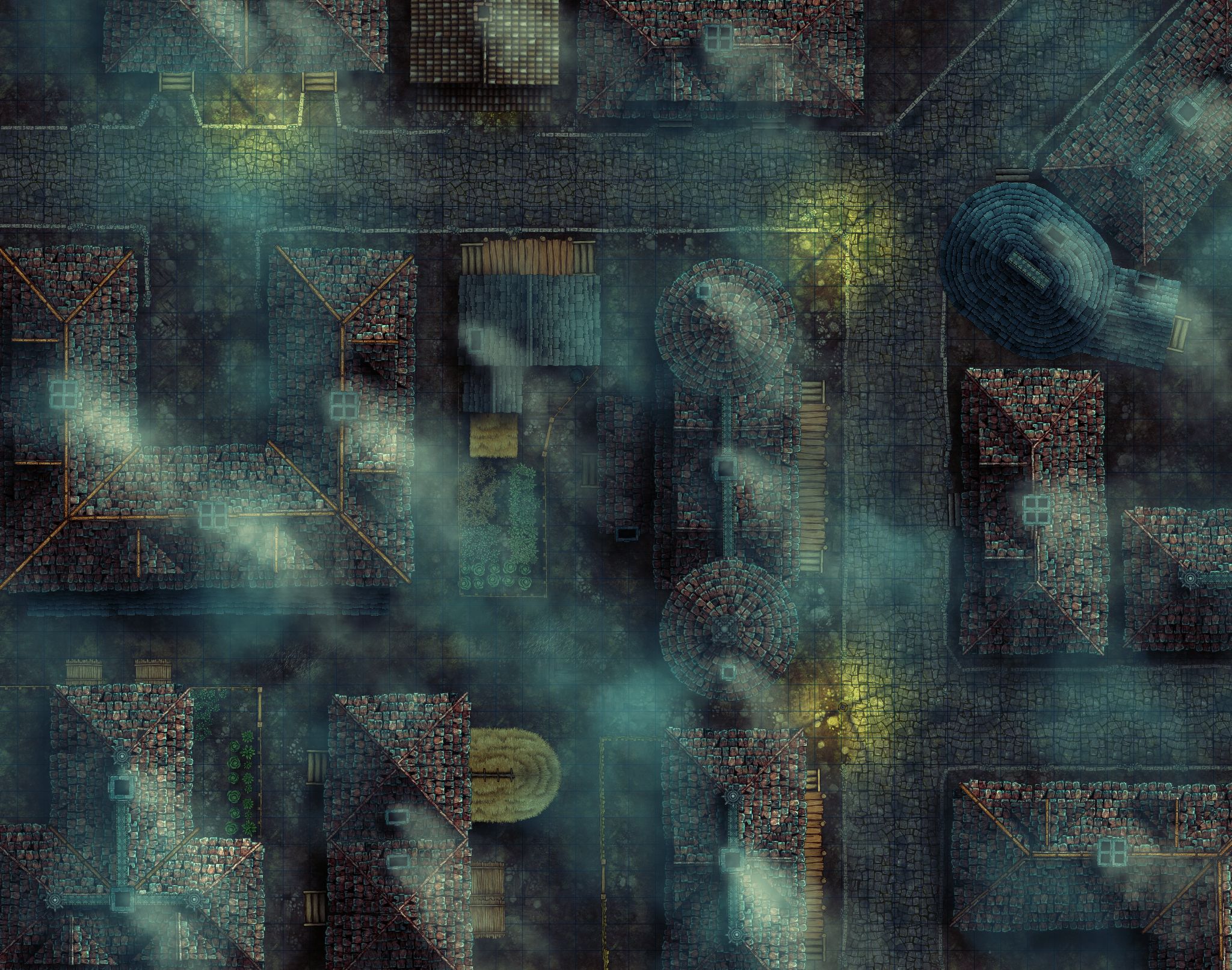 Merchant's Corner at Night | Inkarnate - Create Fantasy Maps Online