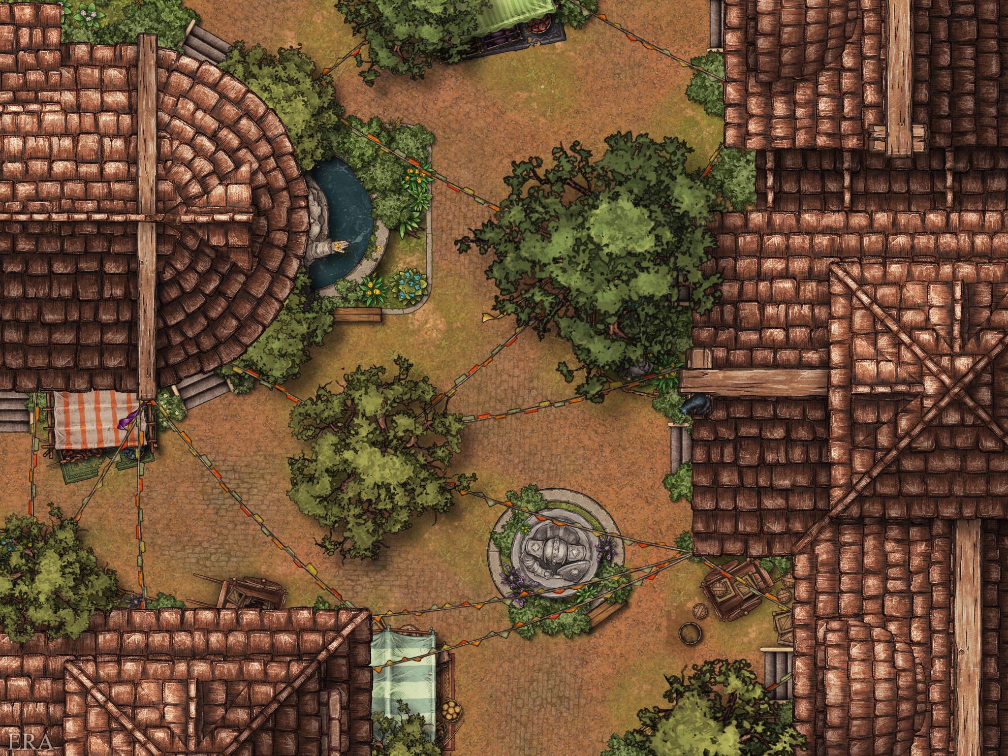 Wandering Through an Aging Town | Inkarnate - Create Fantasy Maps Online