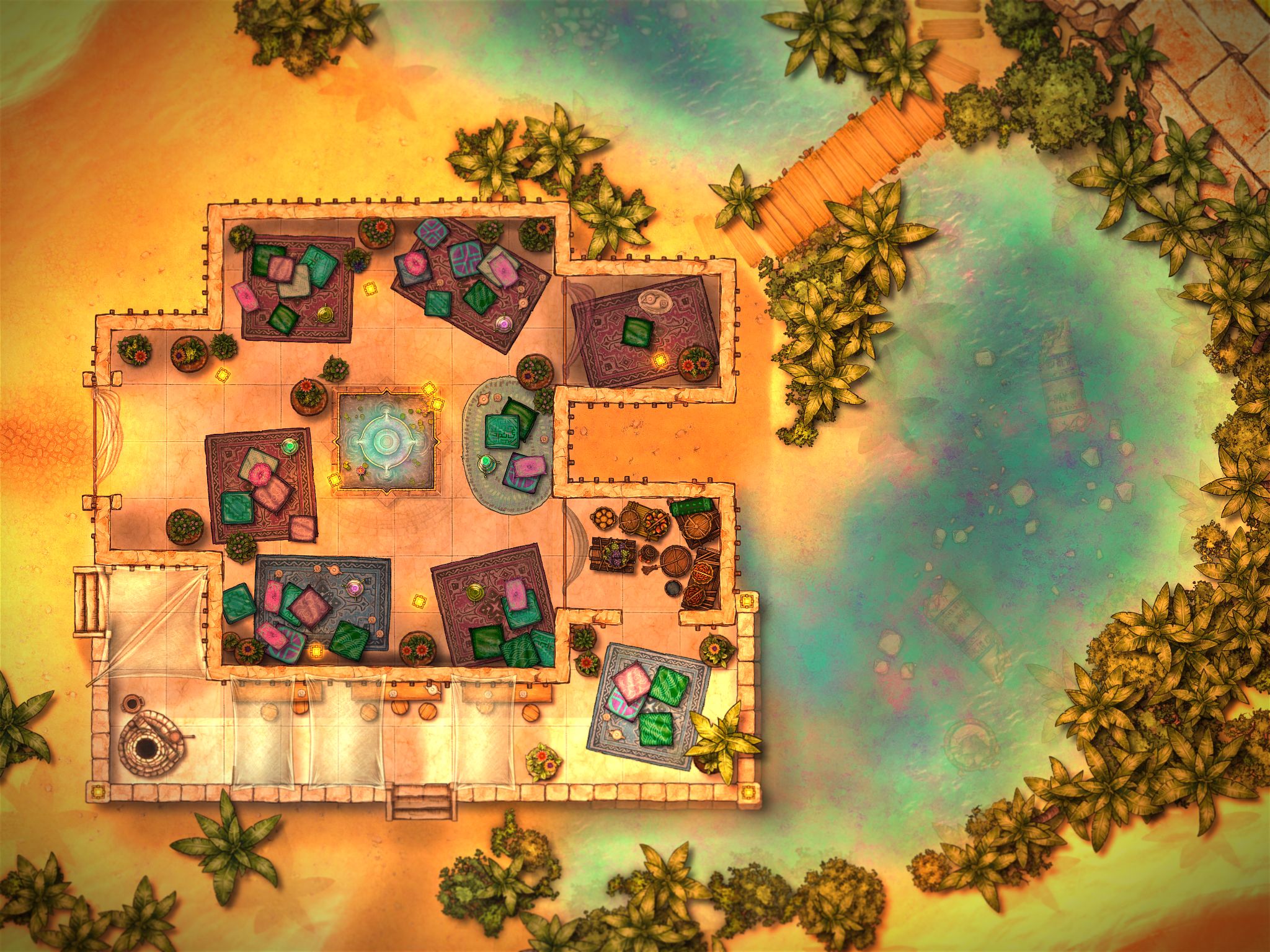 Susurro Oasis Coffee House | Inkarnate - Create Fantasy Maps Online