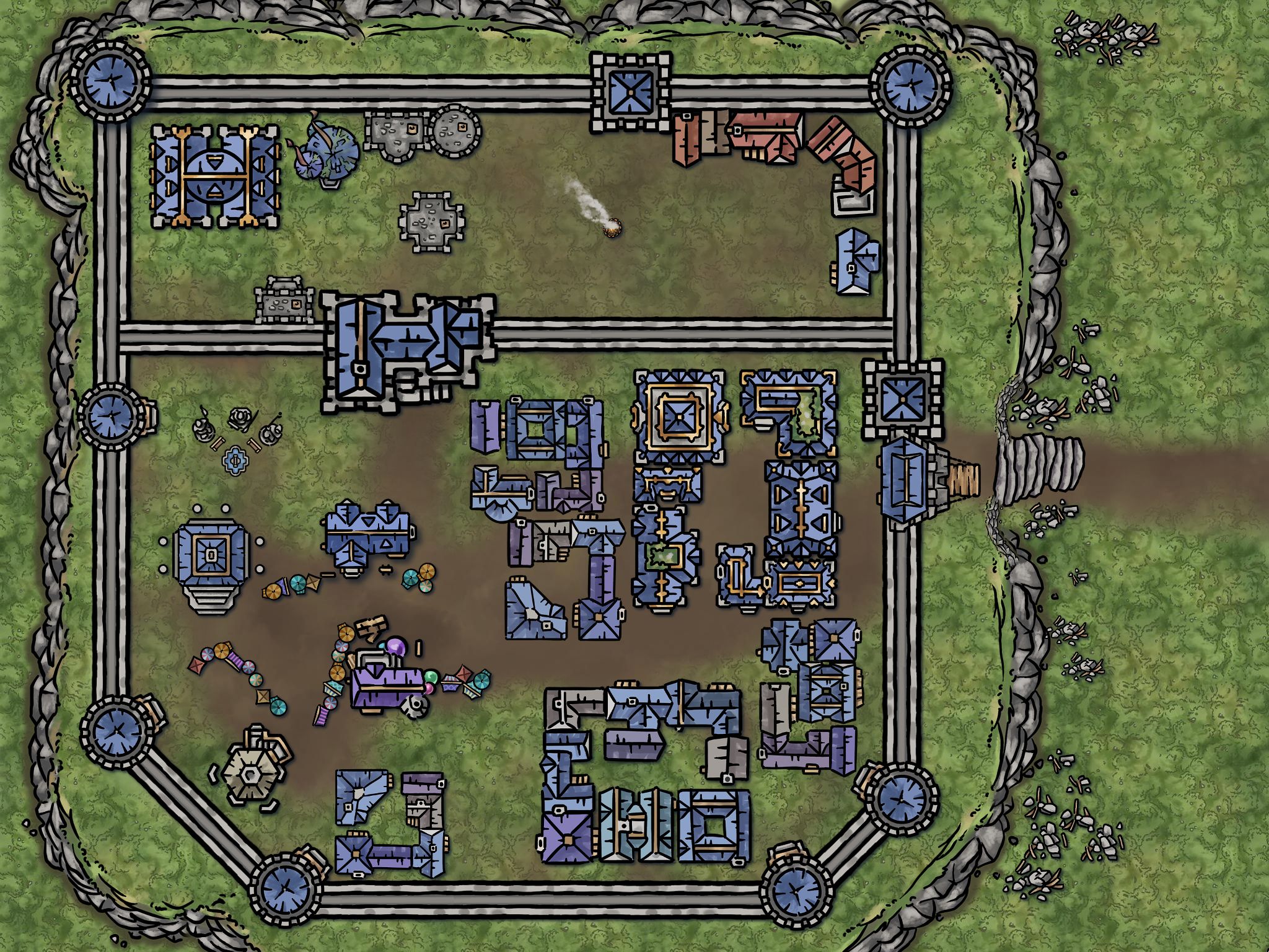 Borderland Keep (Unlabelled) | Inkarnate - Create Fantasy Maps Online