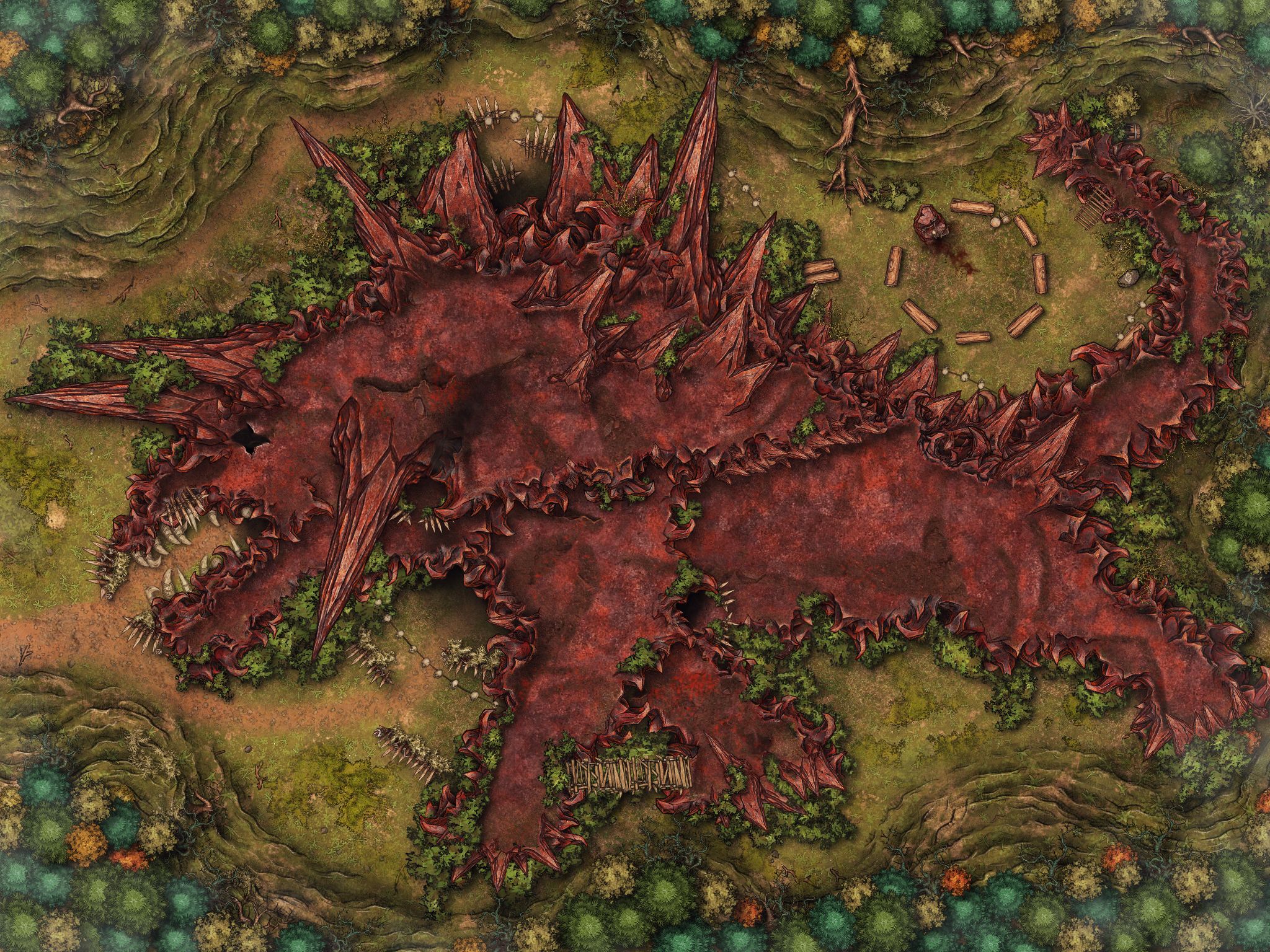 Fossilized Terrasque Kobold lair - exterior | Inkarnate - Create ...
