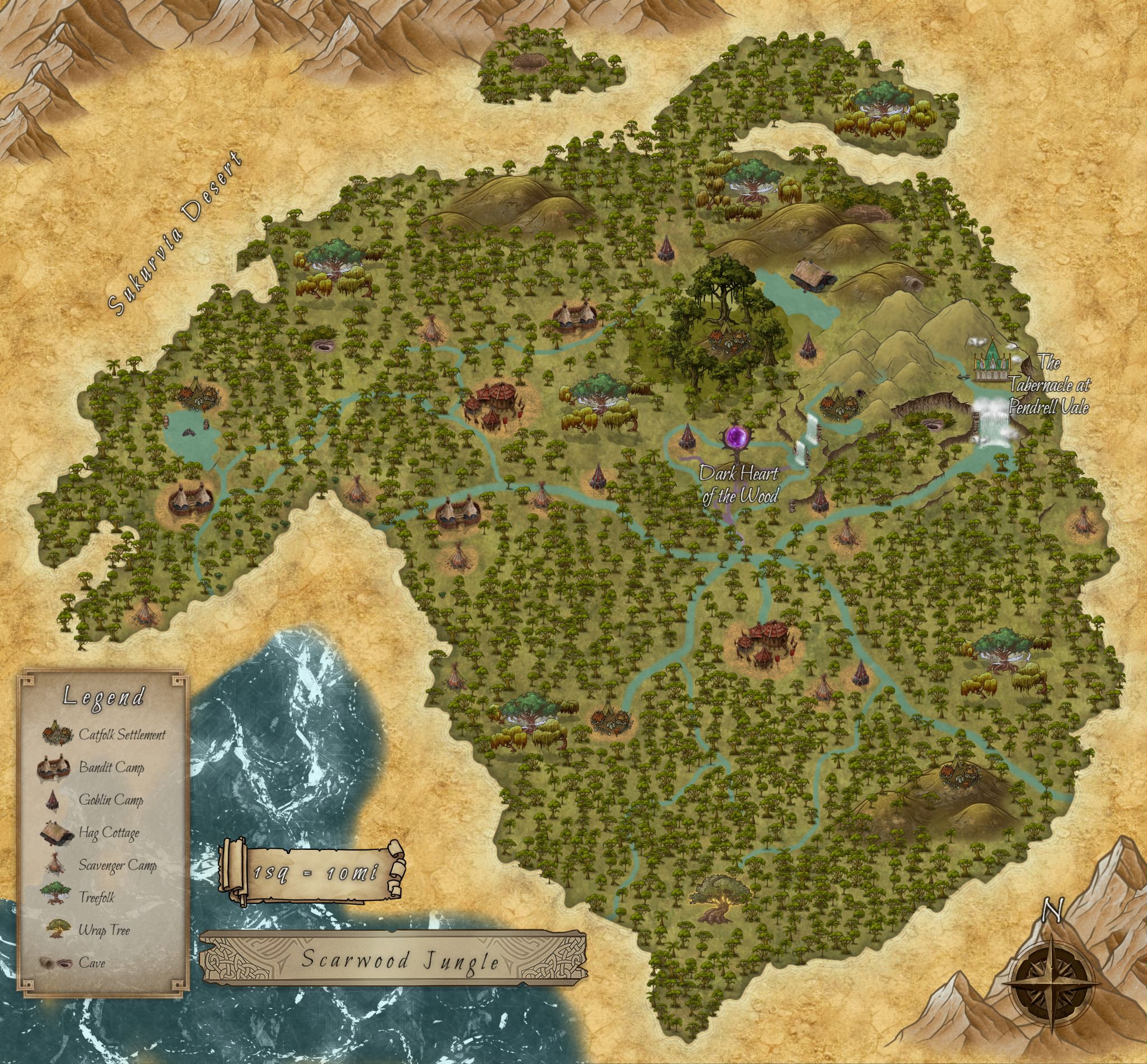 Scarwood Jungle | Inkarnate - Create Fantasy Maps Online